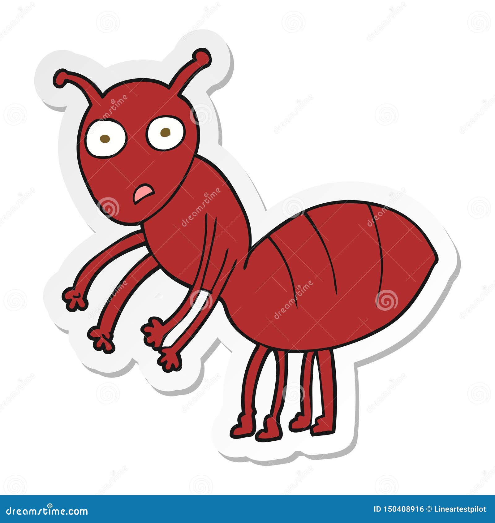 Sticker of a cartoon ant stock vector. Illustration of sign - 150408916