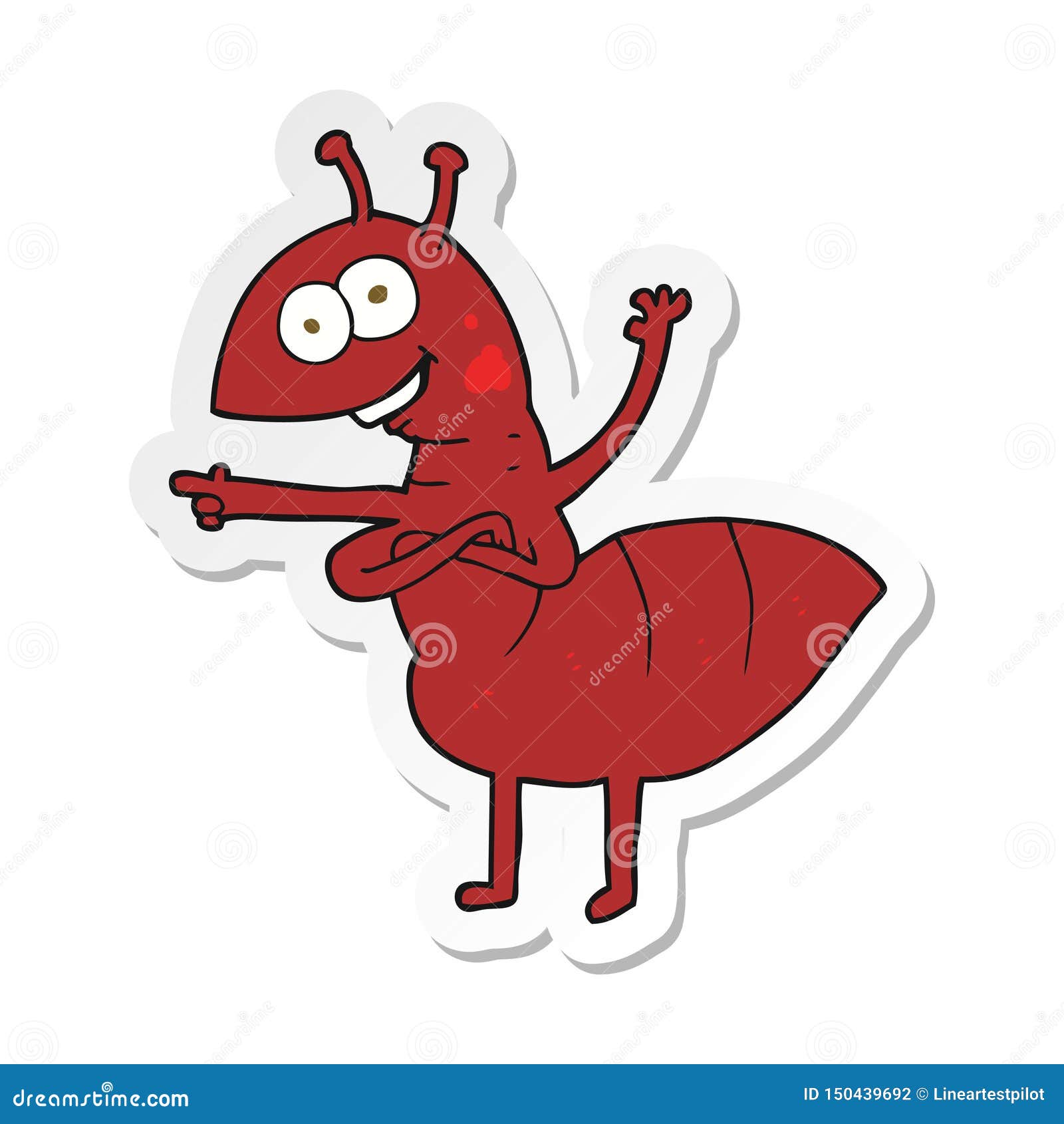 Sticker of a cartoon ant stock vector. Illustration of cartoon - 150439692