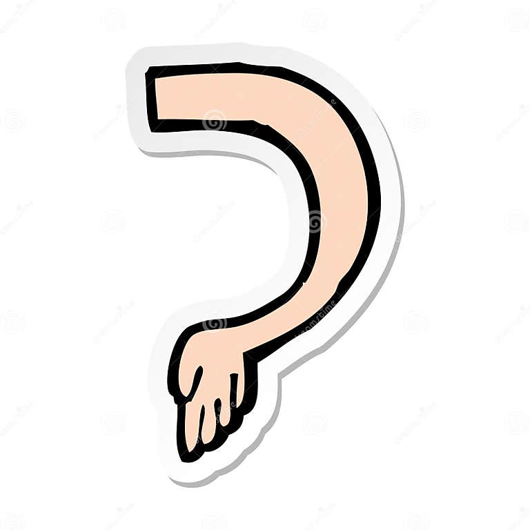 Sticker of a cartoon arm stock vector. Illustration of doodle - 150391565