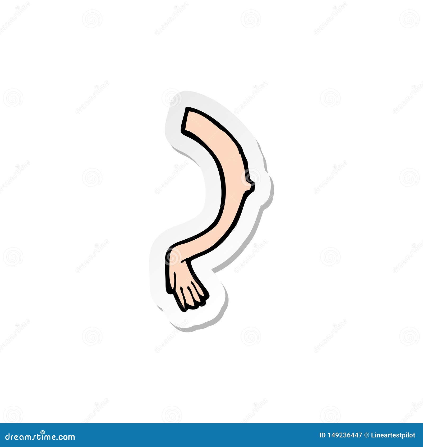 Sticker of a cartoon arm stock vector. Illustration of silly - 149236447