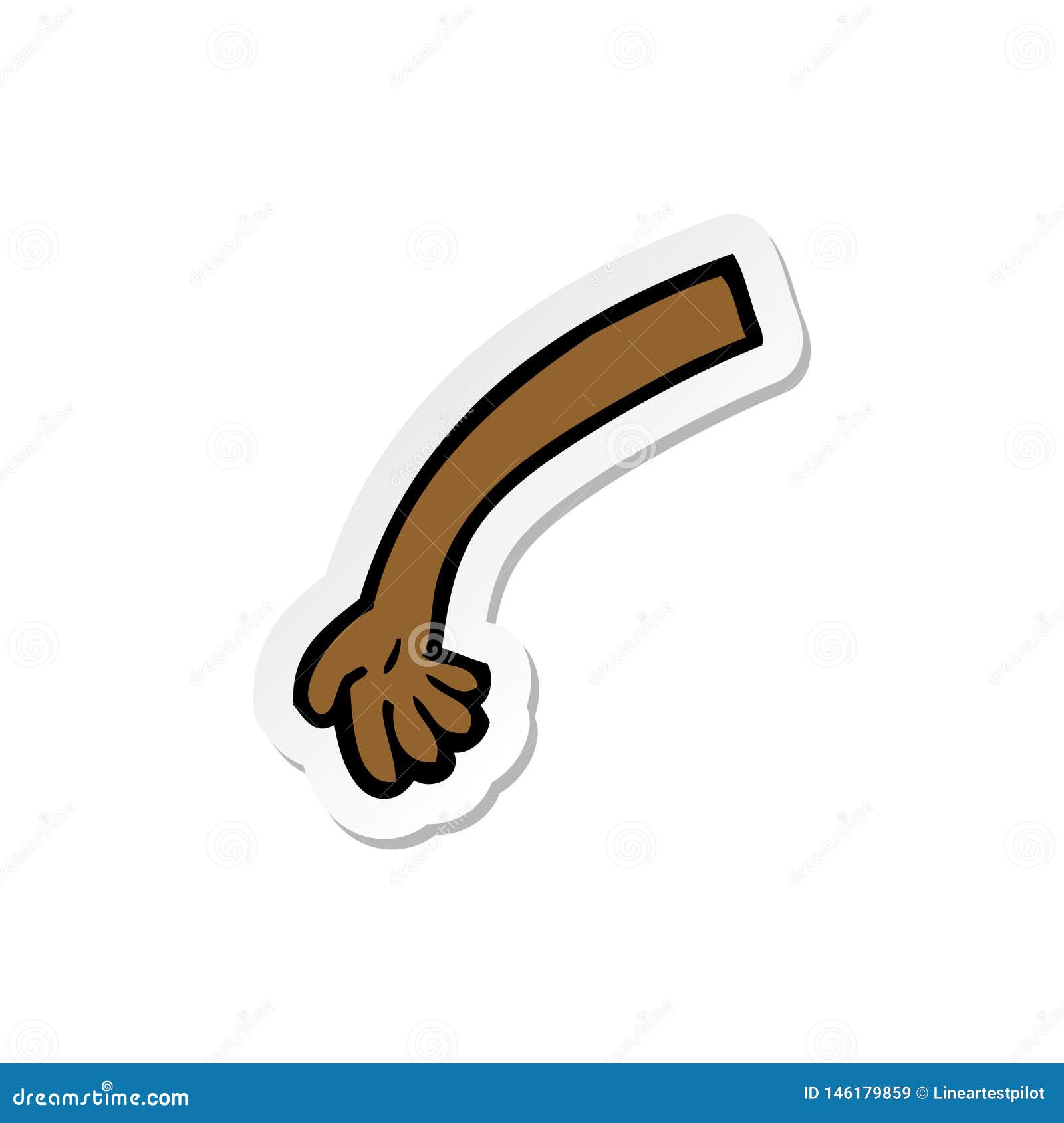 Sticker of a cartoon arm stock vector. Illustration of character ...