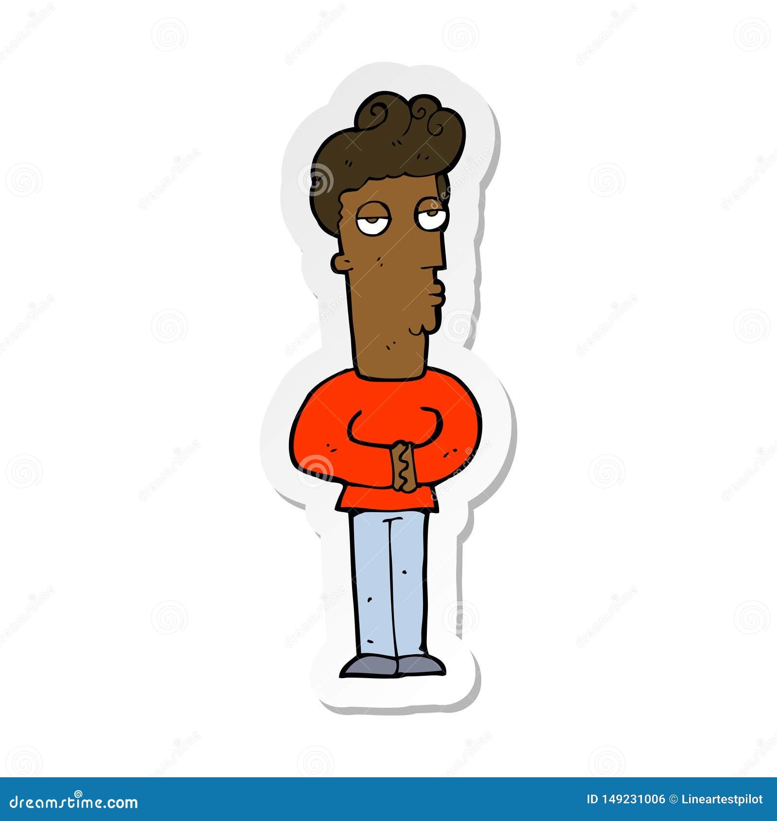 Sticker of a Cartoon Arrogant Man Stock Vector - Illustration of hand ...