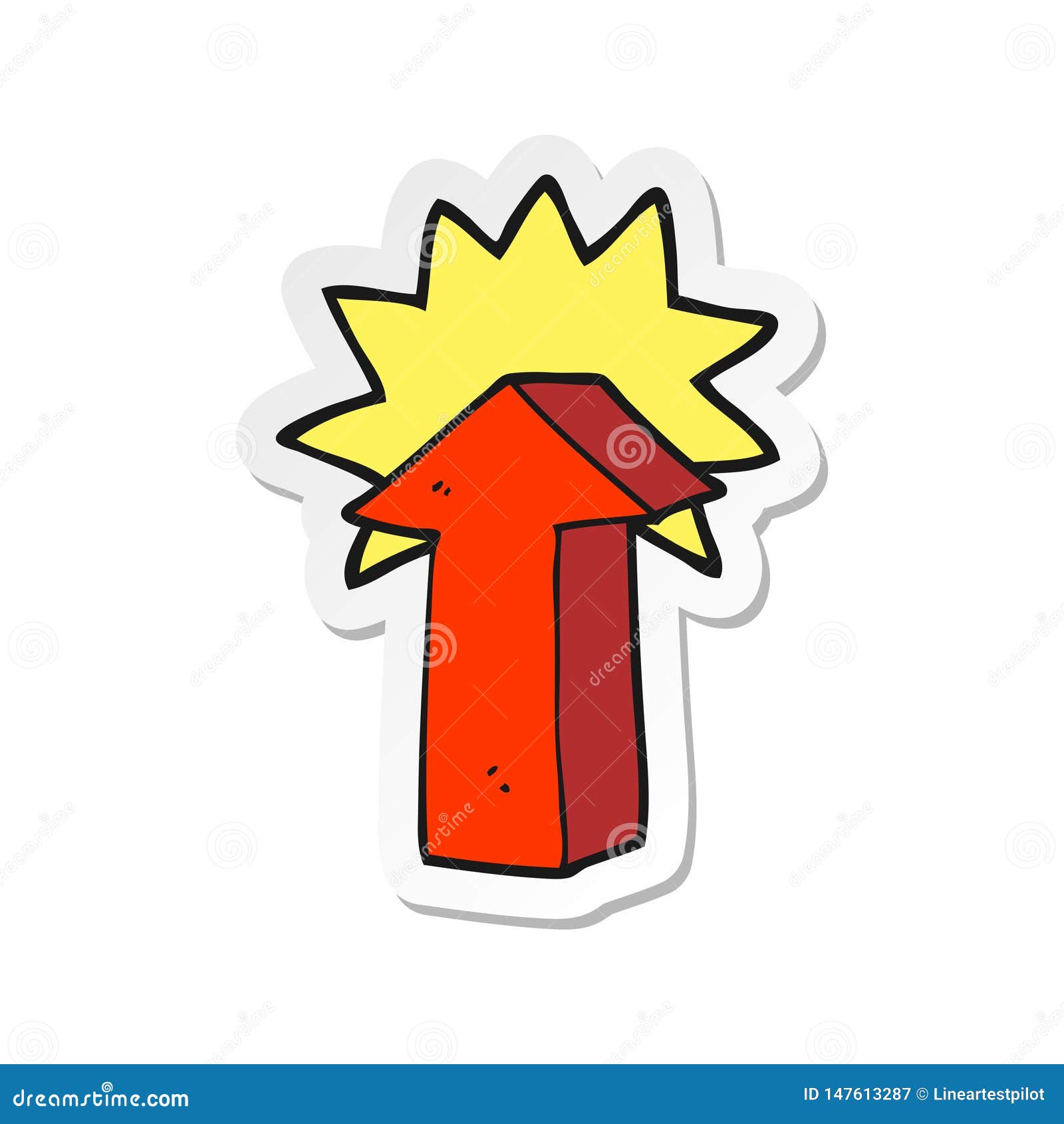 Sticker of a cartoon arrow stock vector. Illustration of clip - 147613287