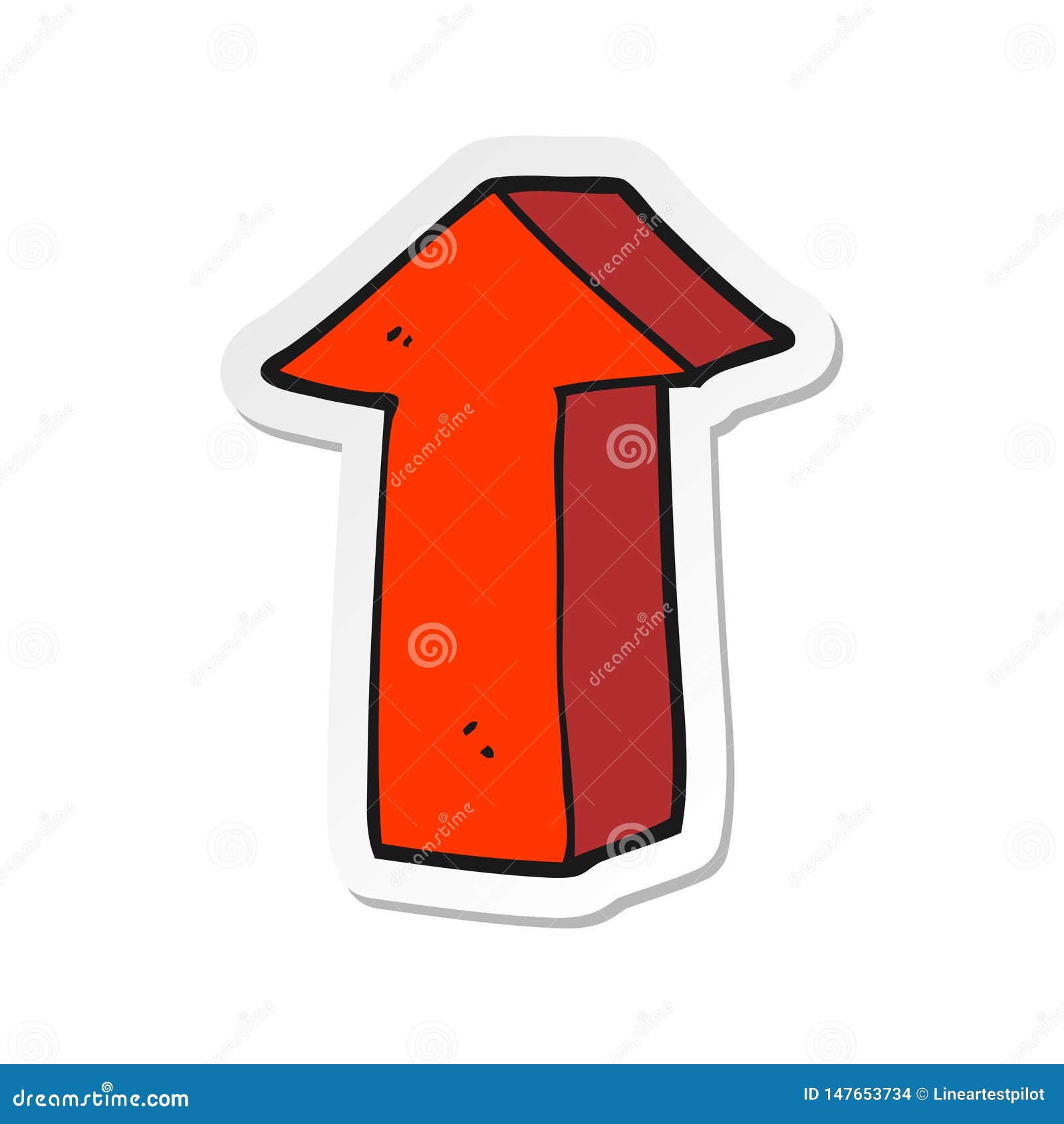 Sticker of a cartoon arrow stock vector. Illustration of hand - 147653734