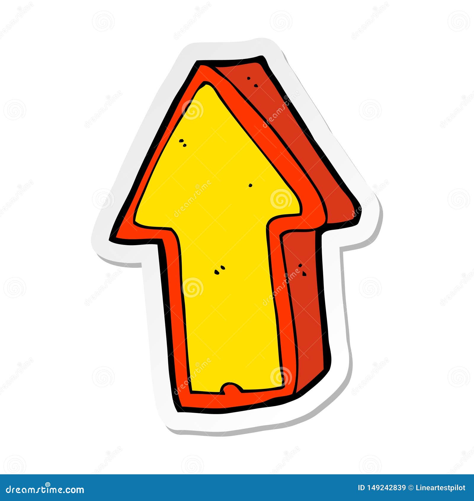 Sticker of a Cartoon Arrow Symbol Stock Vector - Illustration of clip ...