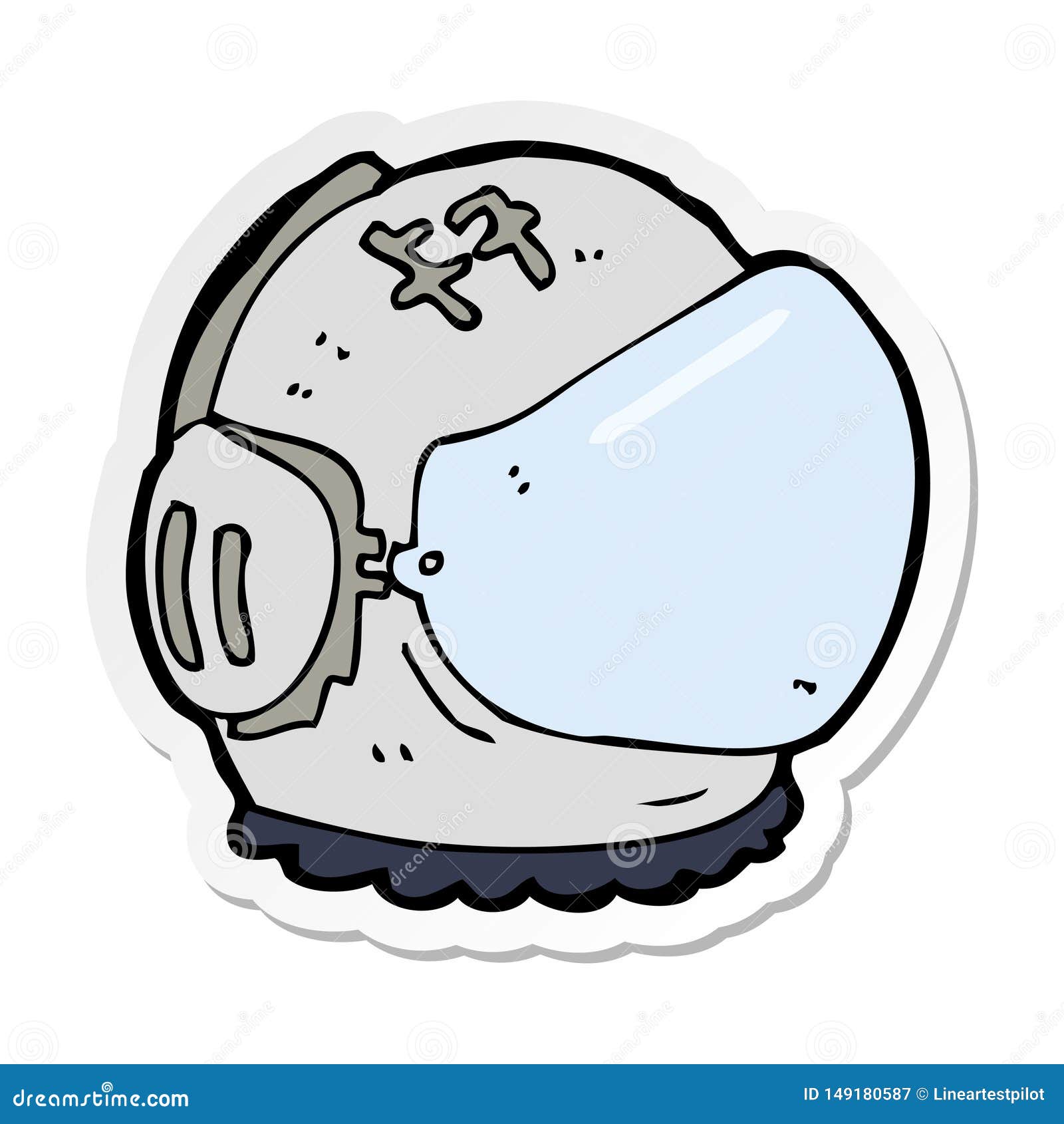 Sticker Of A Cartoon Astronaut Helmet | CartoonDealer.com #149180587