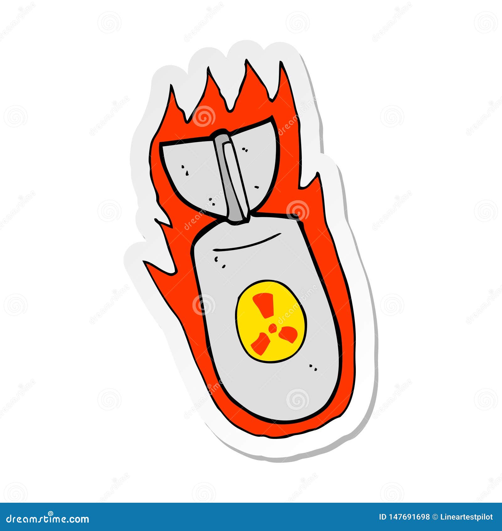 Sticker of a Cartoon Atom Bomb Stock Vector - Illustration of cheerful ...
