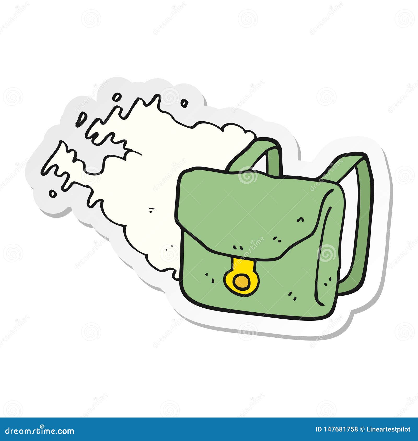 Sticker of a Cartoon Backpack Stock Vector - Illustration of backpack ...