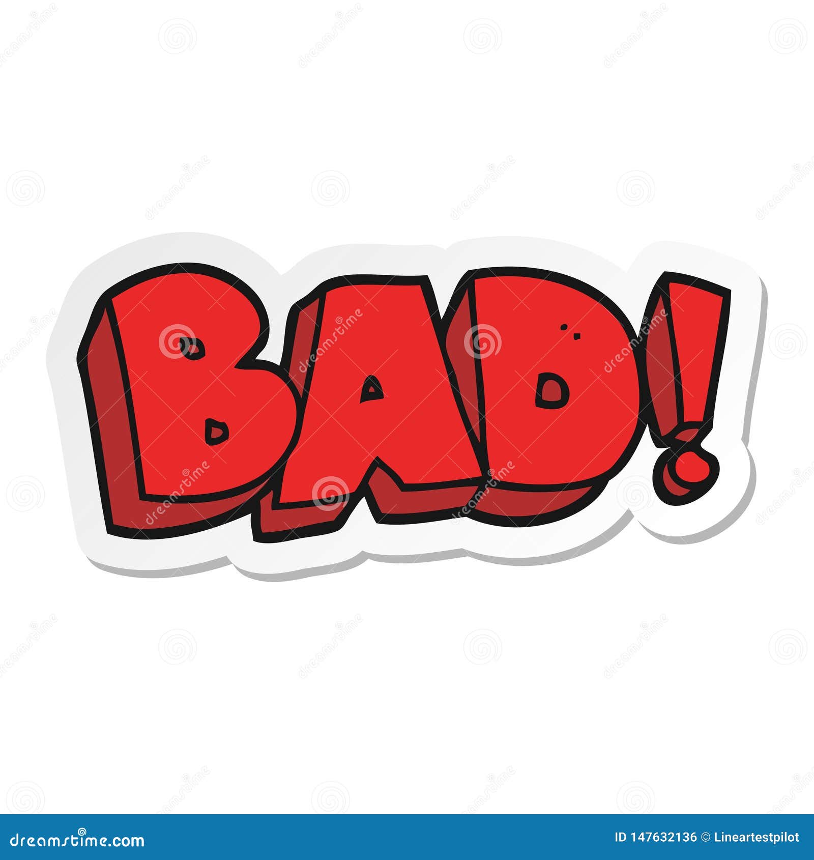 Sticker of a Cartoon Bad Symbol Stock Vector - Illustration of ...