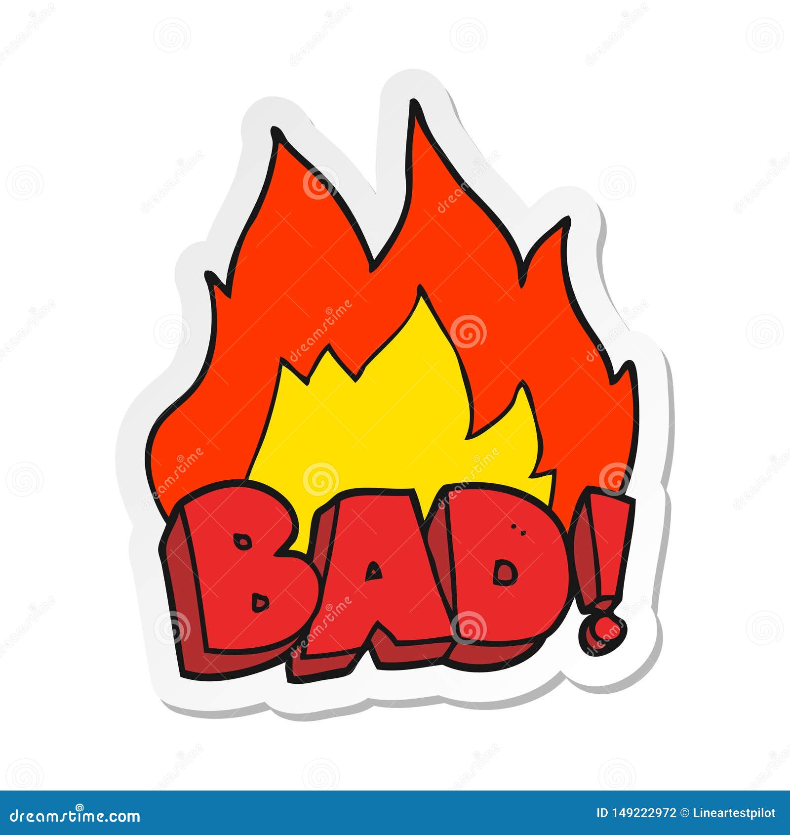 Sticker of a Cartoon Bad Symbol Stock Vector - Illustration of sticker ...