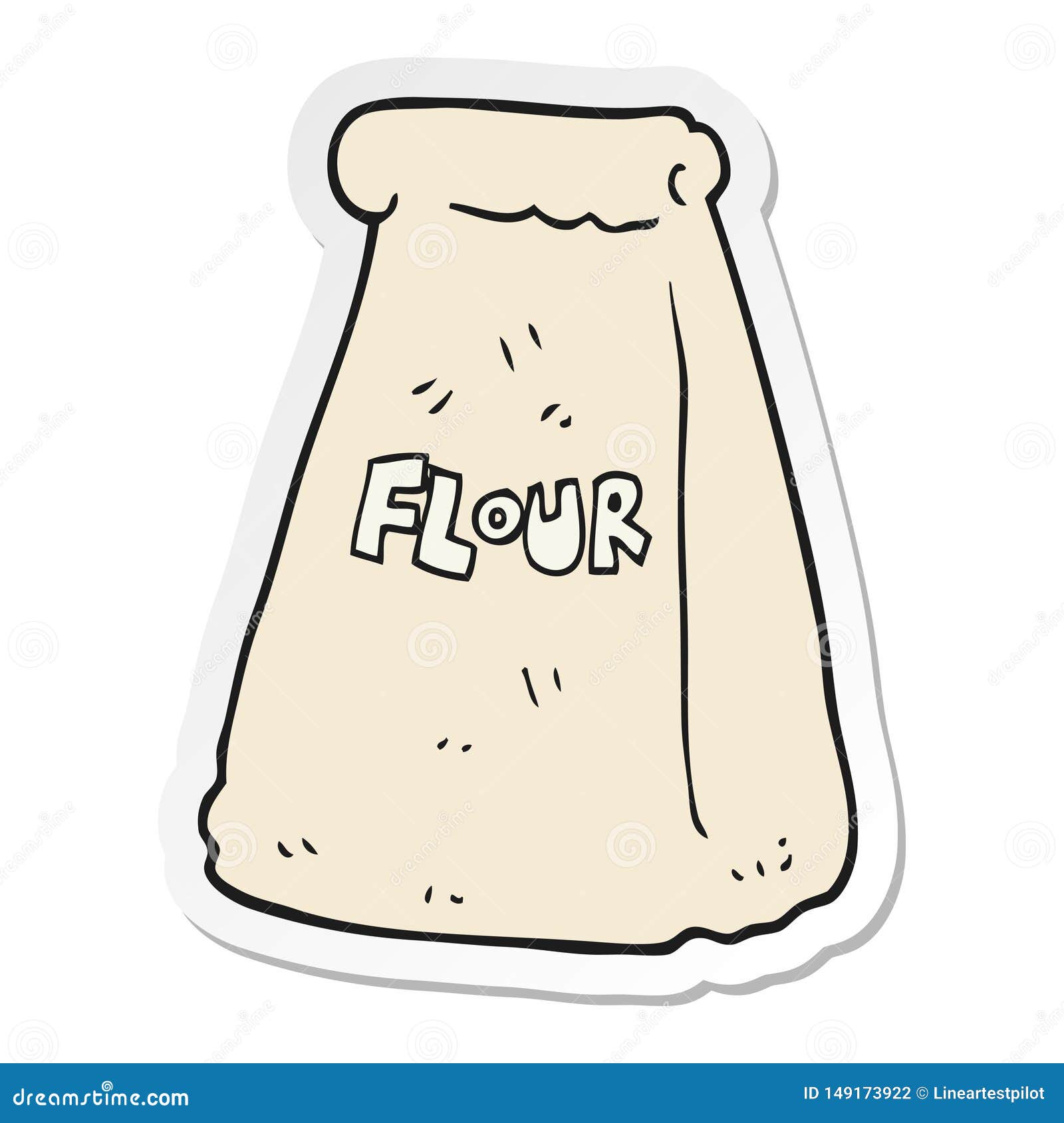 Sticker of a Cartoon Bag of Flour Stock Vector - Illustration of icon ...
