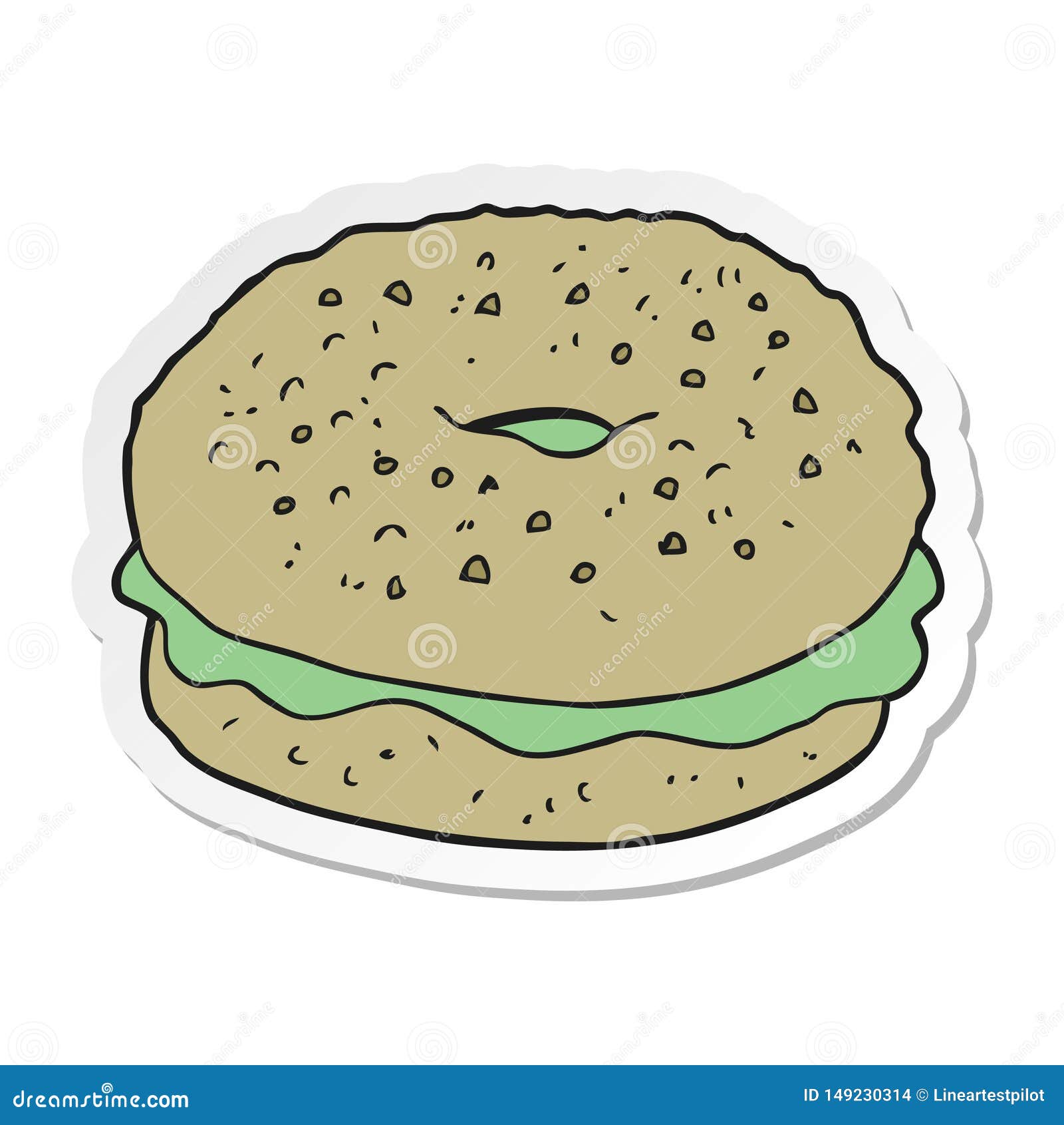 Cartoon Bagel Happy Vector Illustration | CartoonDealer.com #43024676