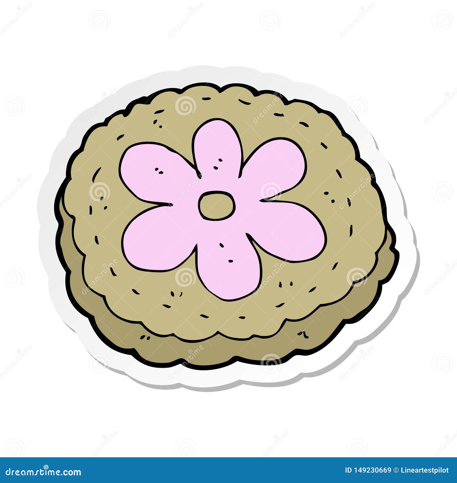 Sticker of a Cartoon Baked Biscuit Stock Vector - Illustration of icon ...