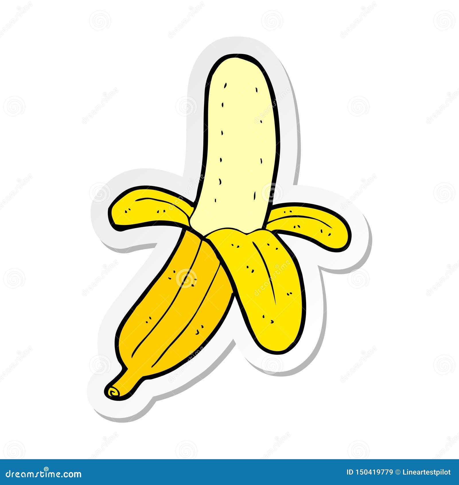 Sticker of a Cartoon Banana Stock Vector - Illustration of sticker ... Sticker of a Cartoon Banana Stock Vector - Illustration of sticker ...