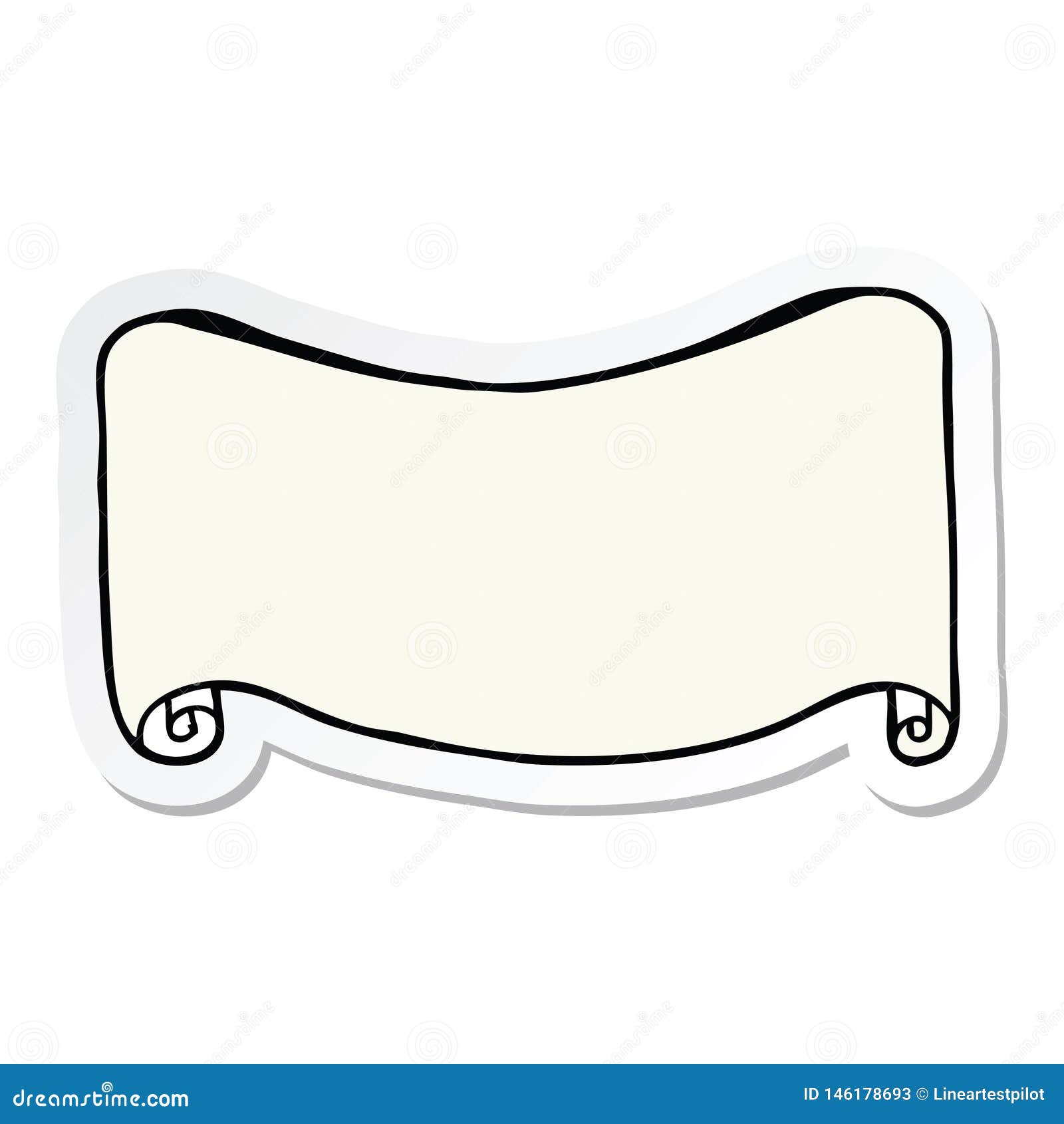 Sticker of a Cartoon Banner Stock Vector - Illustration of drawn, paper ...