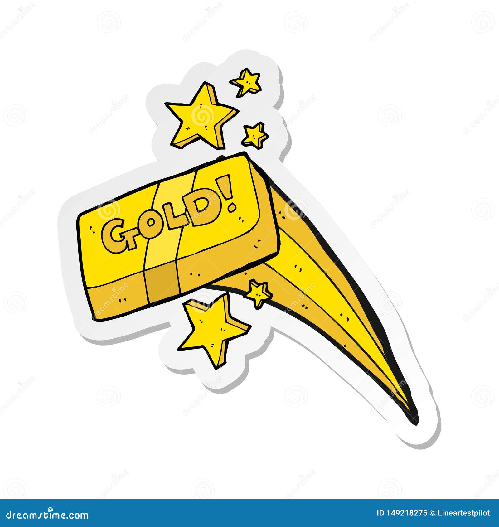 Sticker of a Cartoon Bar of Gold Stock Vector - Illustration of icon ...