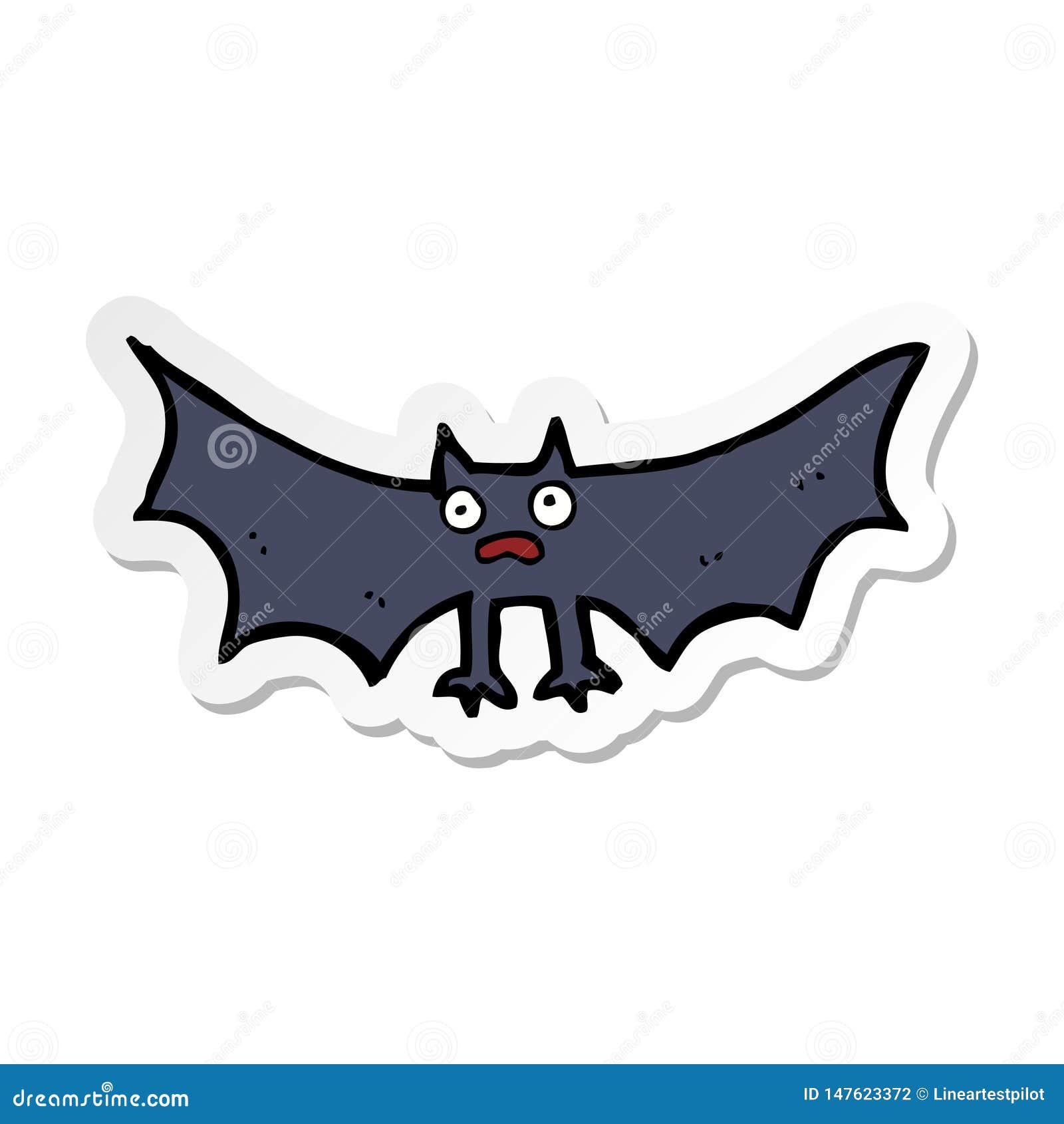 Sticker of a cartoon bat stock vector. Illustration of silly - 147623372