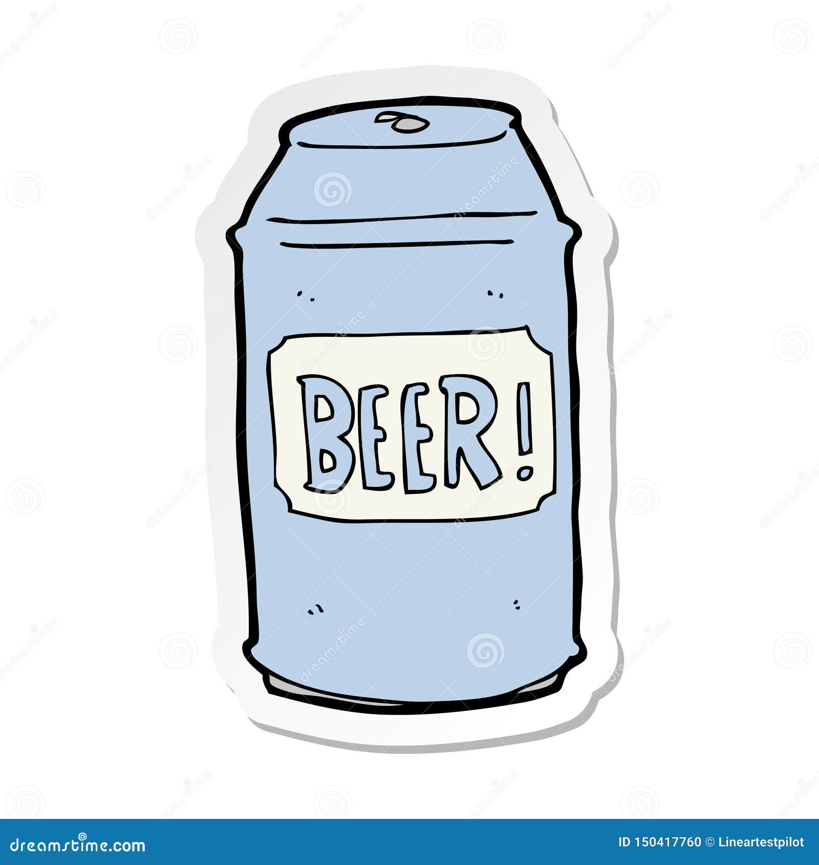 Sticker of a Cartoon Beer Can Stock Vector - Illustration of cute ...