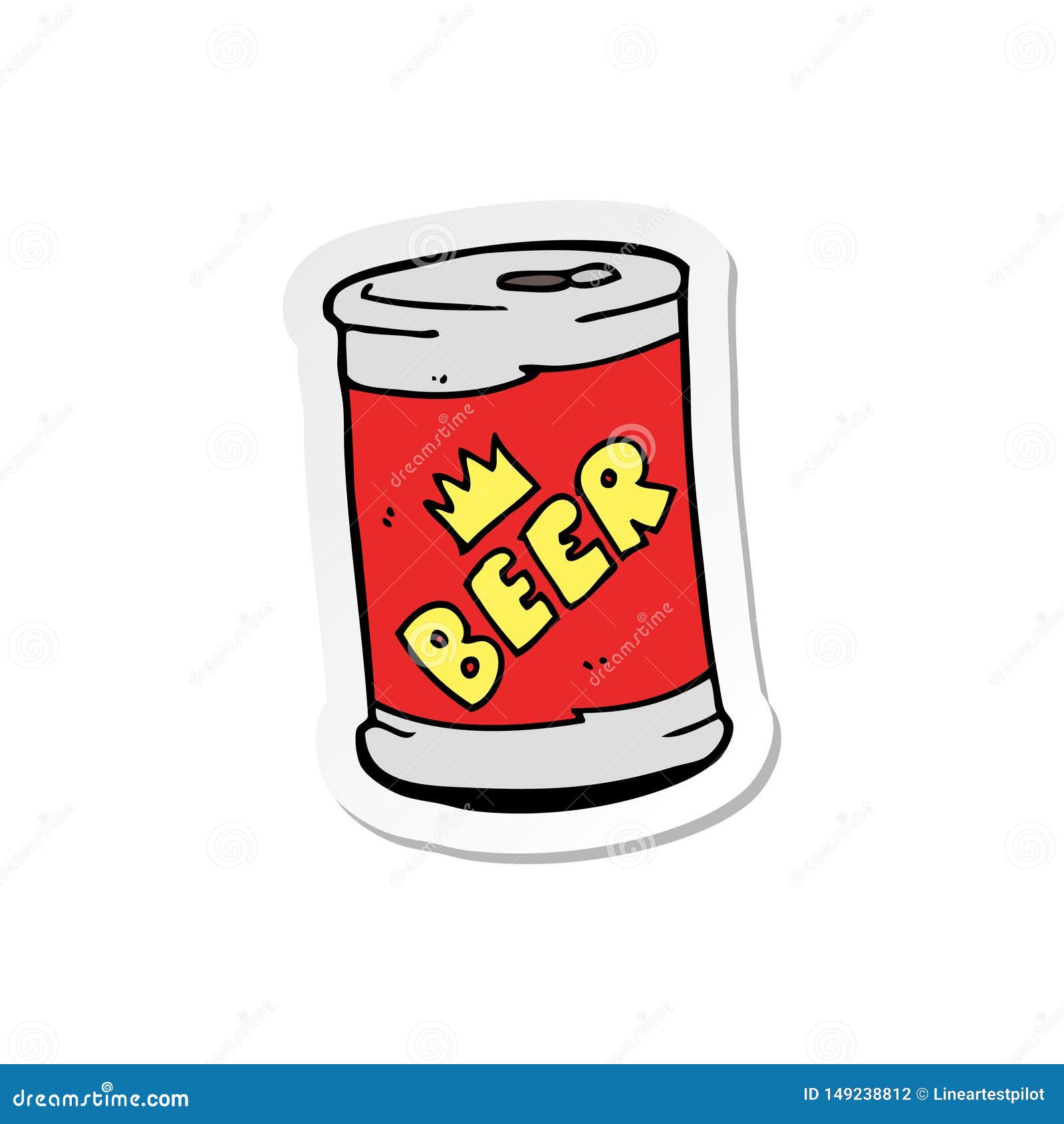 Sticker of a Cartoon Beer Can Stock Vector - Illustration of design ...
