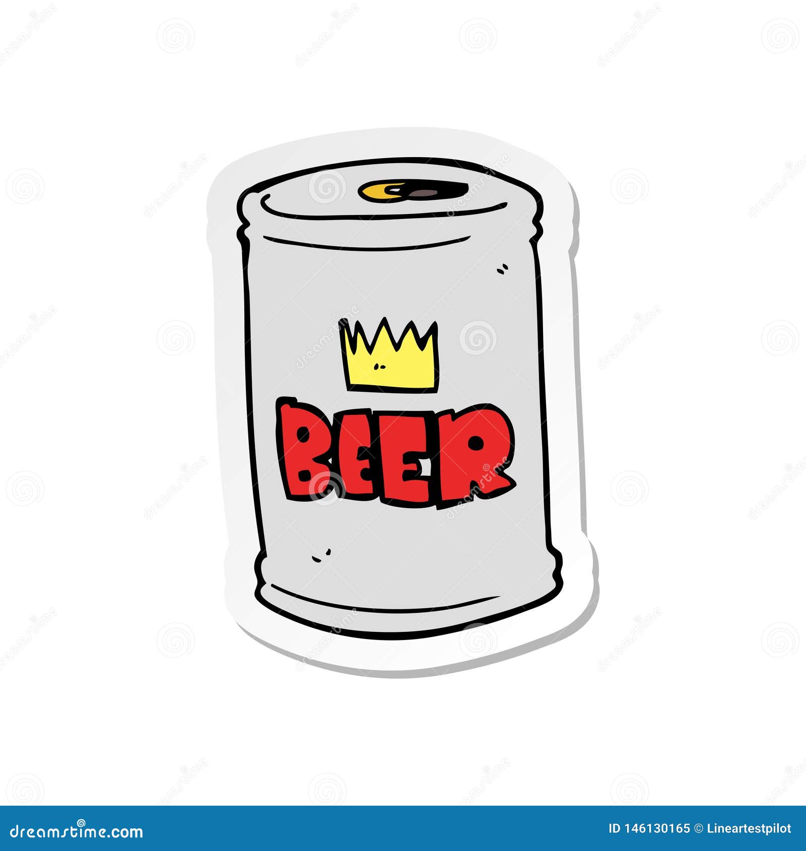 Sticker of a Cartoon Beer Can Stock Vector - Illustration of design ...