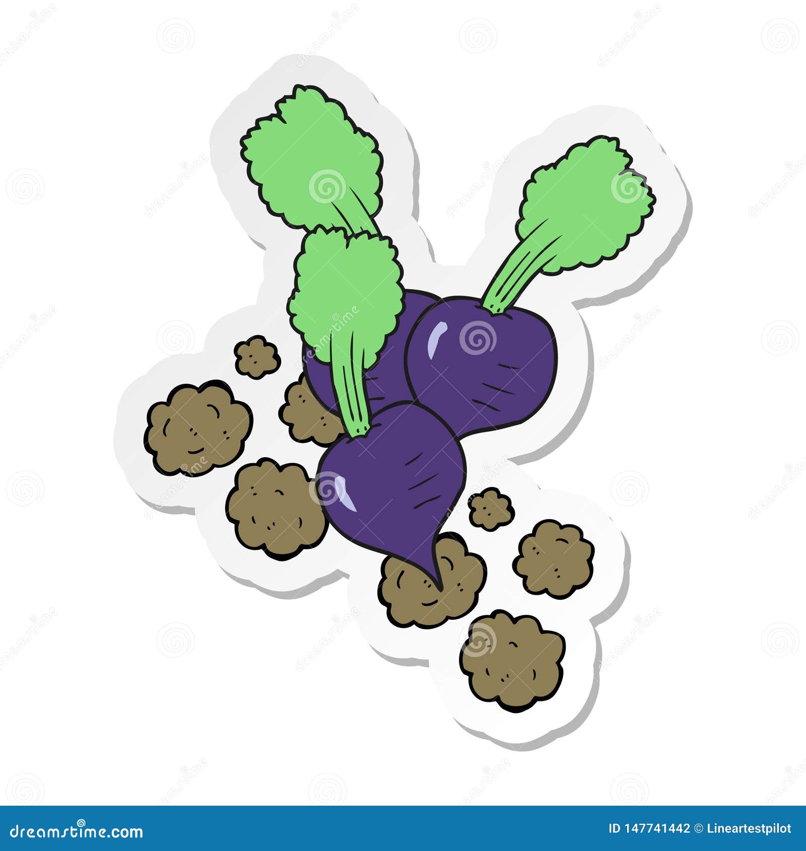 Sticker of a Cartoon Beetroot Stock Vector - Illustration of hand ...