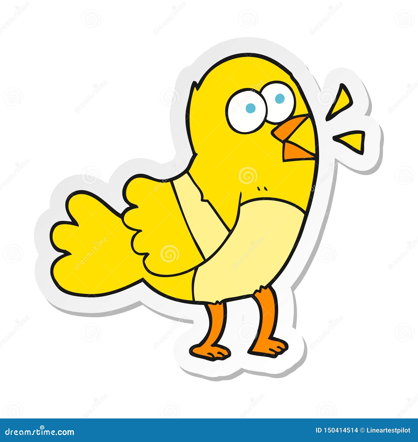 Sticker of a cartoon bird stock vector. Illustration of animals - 150414514