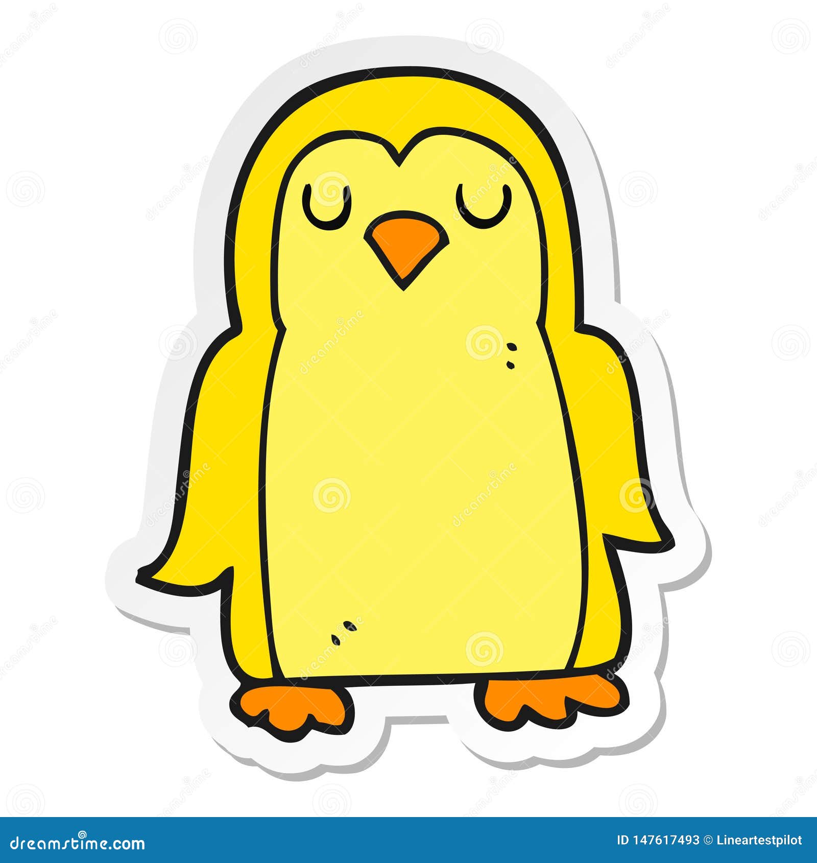 Sticker of a cartoon bird stock vector. Illustration of animals - 147617493