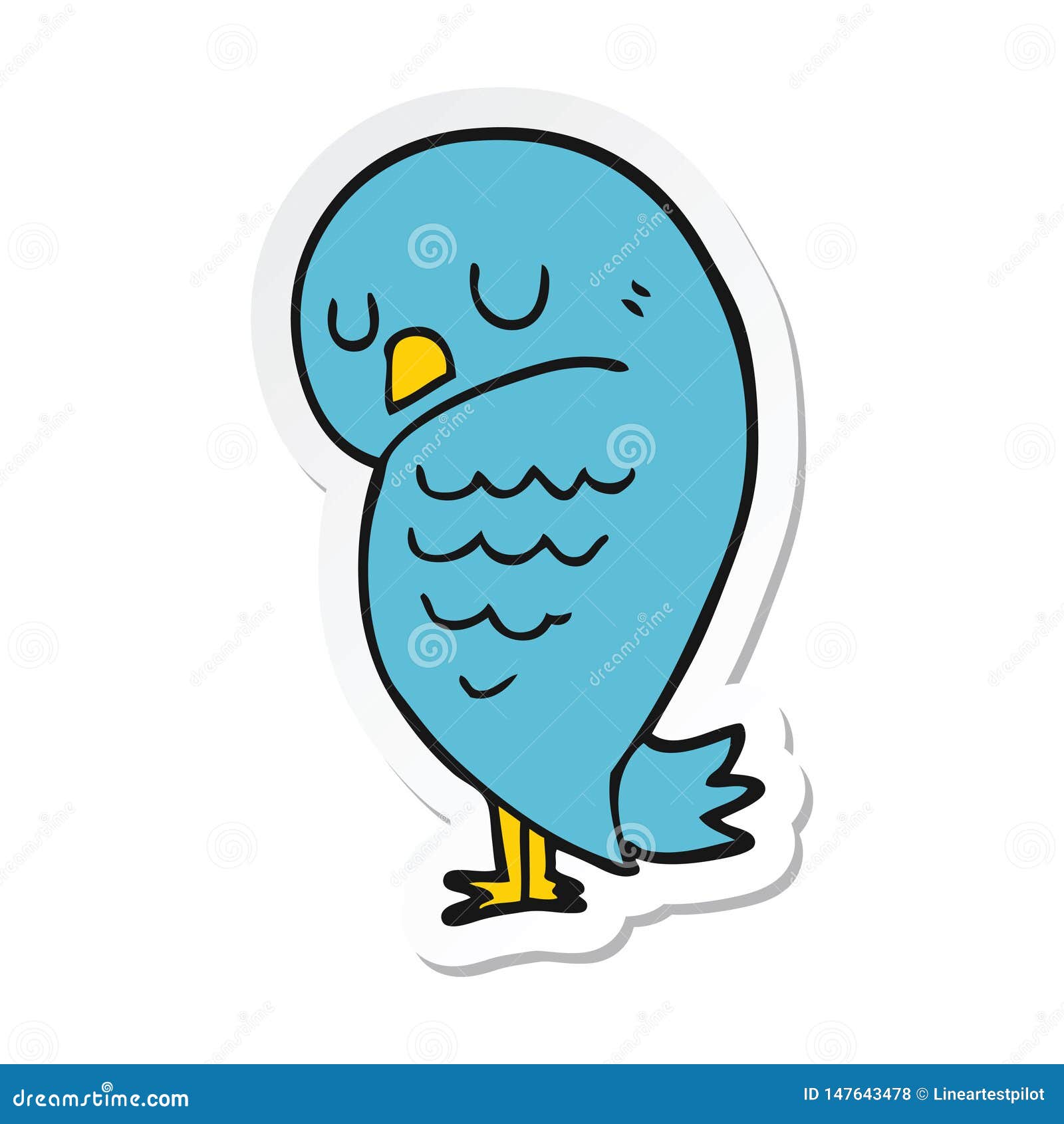 Sticker of a cartoon bird stock vector. Illustration of drawing - 147643478