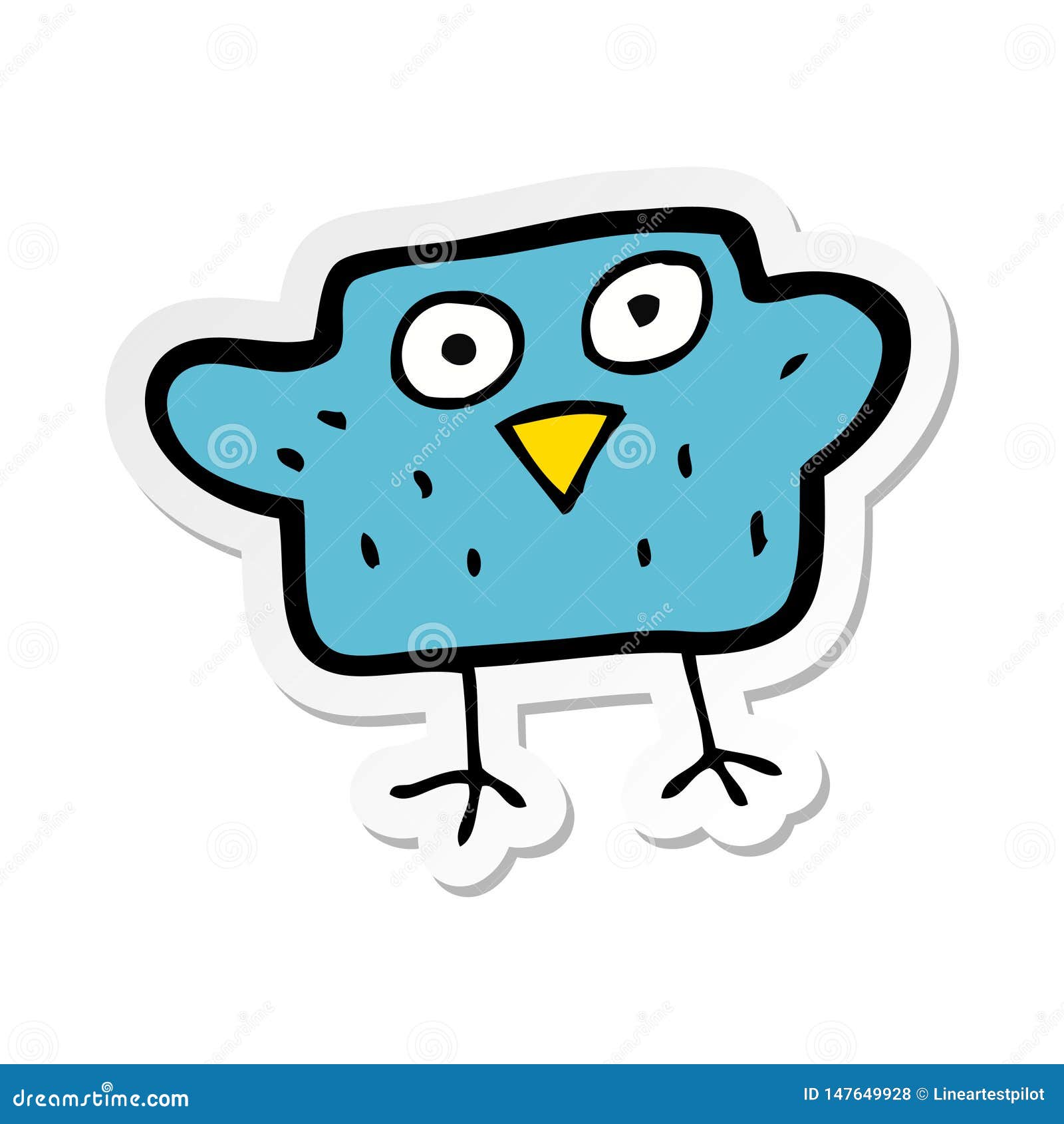 Sticker of a cartoon bird stock vector. Illustration of sign - 147649928