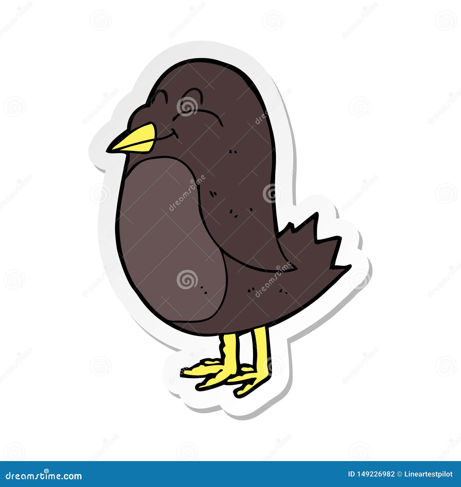 Sticker of a cartoon bird stock vector. Illustration of character ...