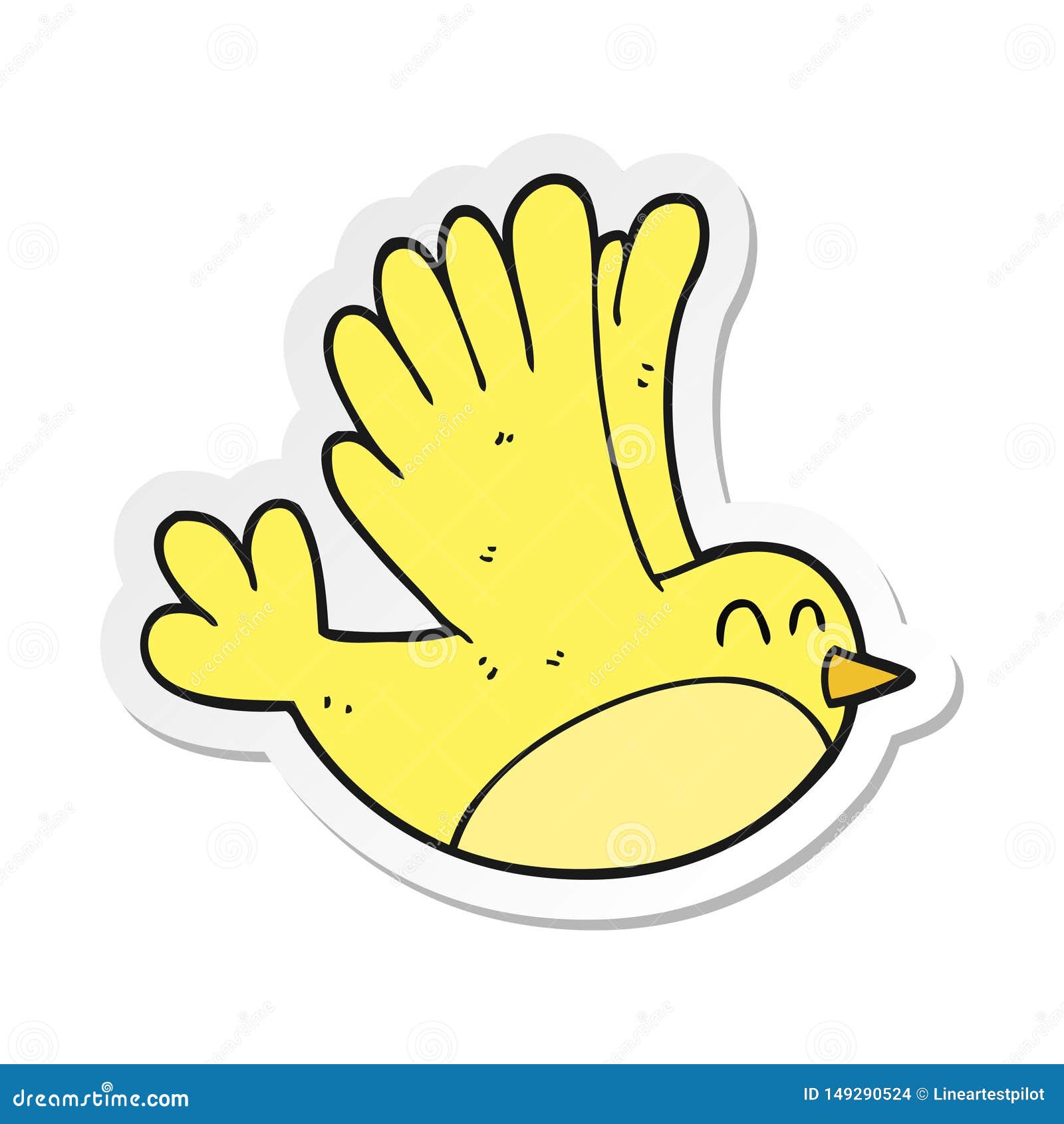 Sticker of a cartoon bird stock vector. Illustration of bird - 149290524