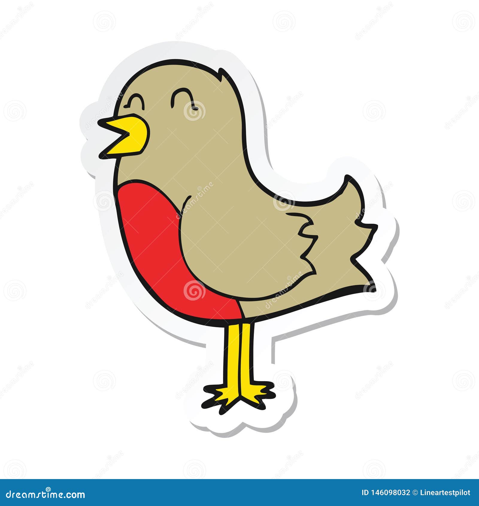Sticker of a cartoon bird stock vector. Illustration of sticker - 146098032