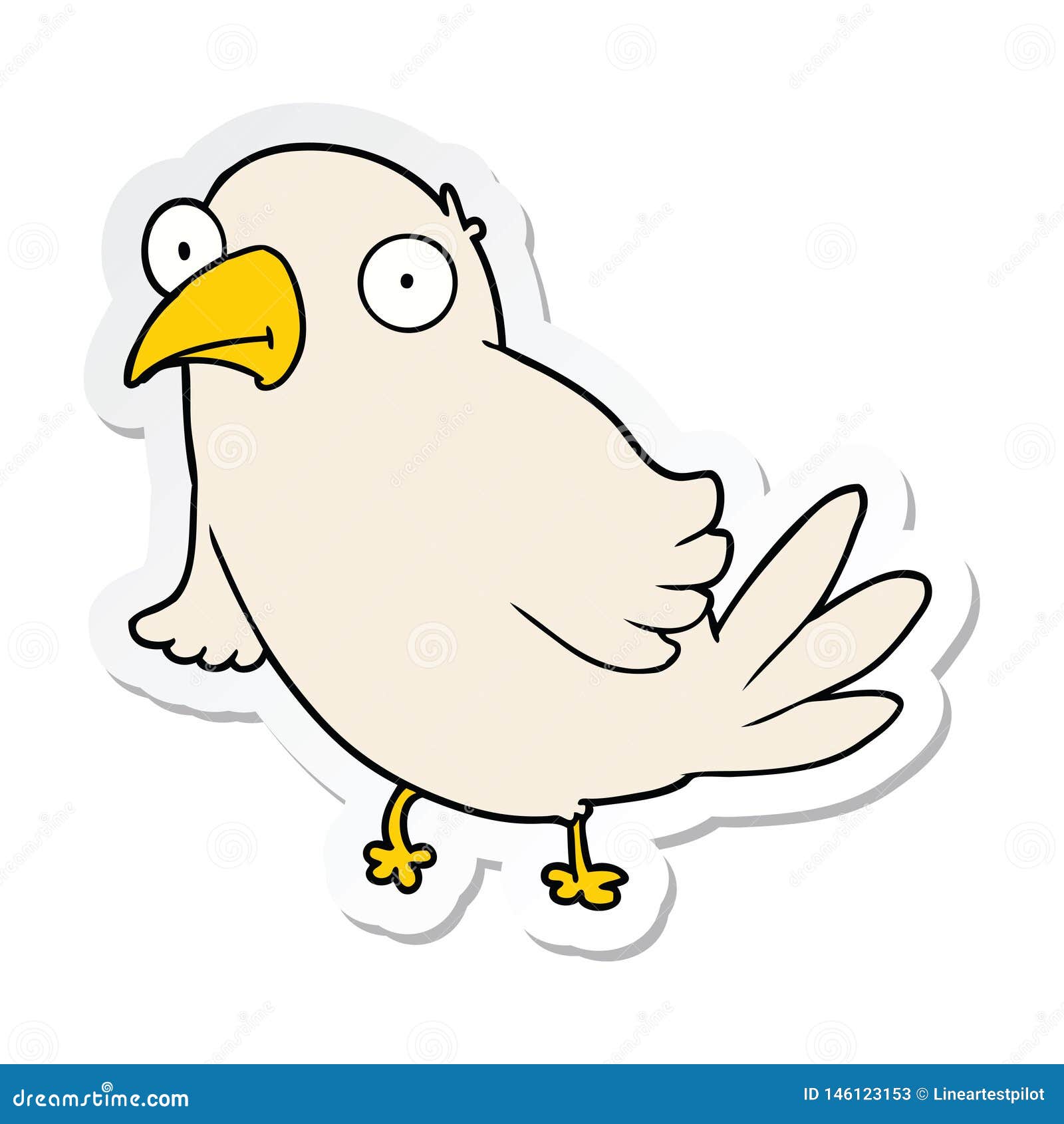 Sticker of a cartoon bird stock vector. Illustration of artwork - 146123153