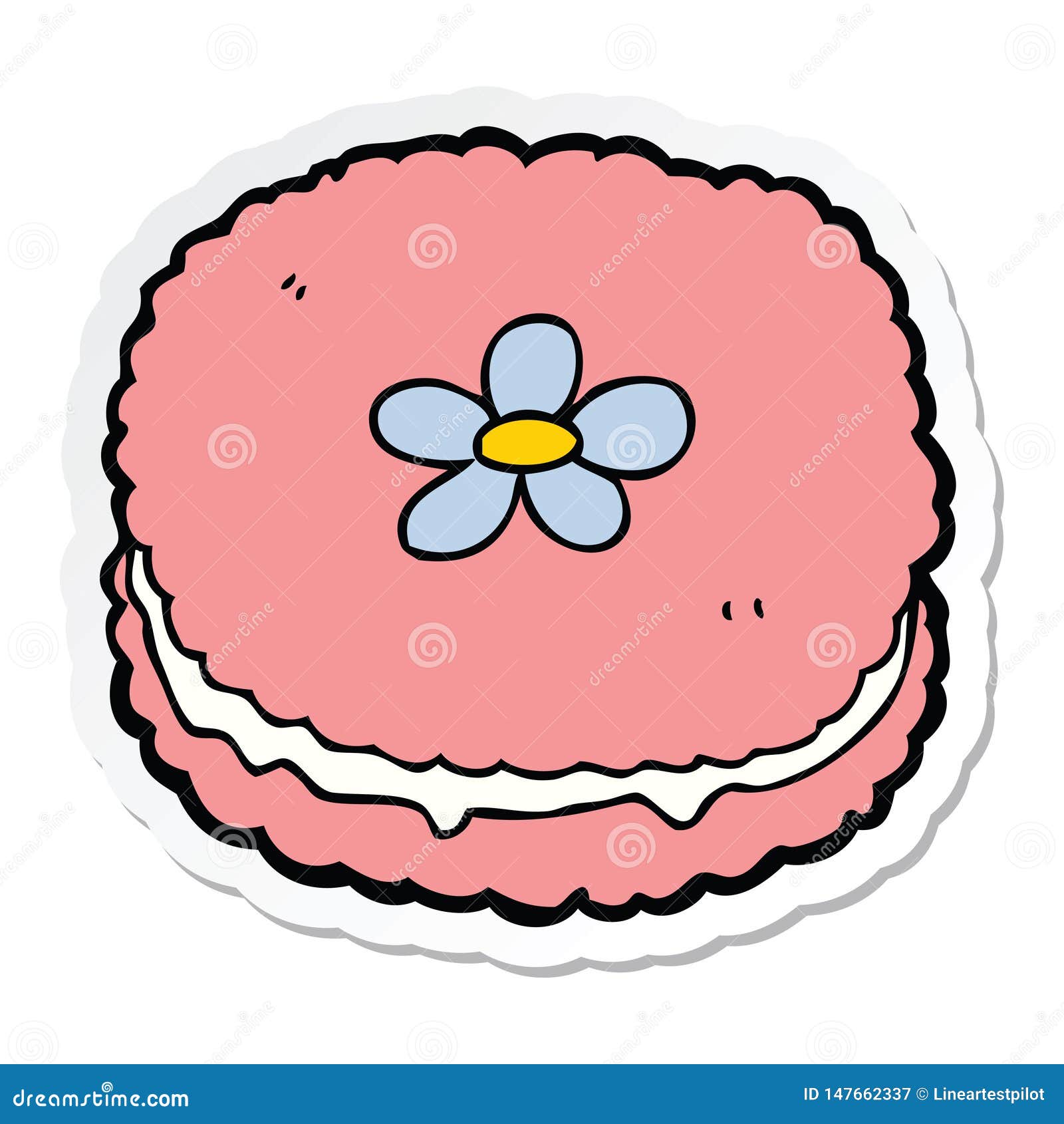 Sticker of a Cartoon Biscuit Stock Vector - Illustration of freehand ...