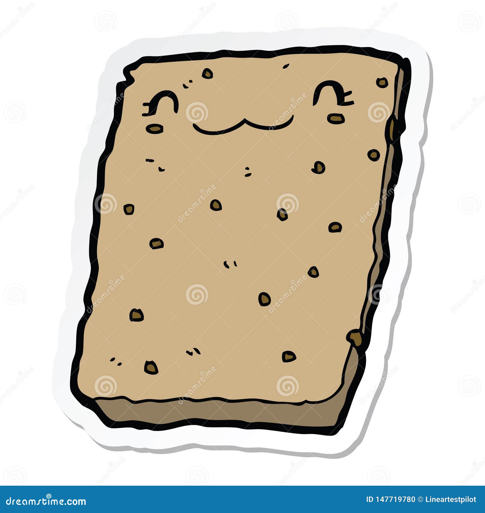 Sticker of a Cartoon Biscuit Stock Vector - Illustration of stick ...