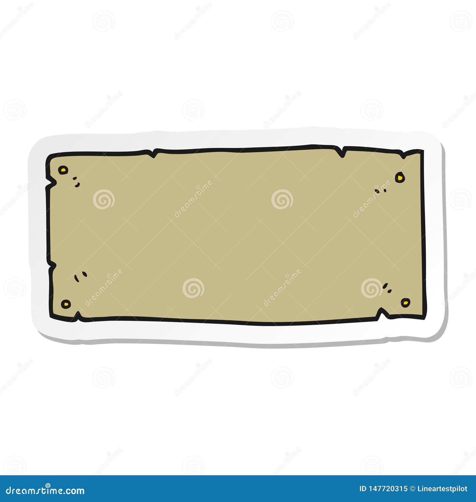 Sticker of a Cartoon Blank Sign Stock Vector - Illustration of artwork ...