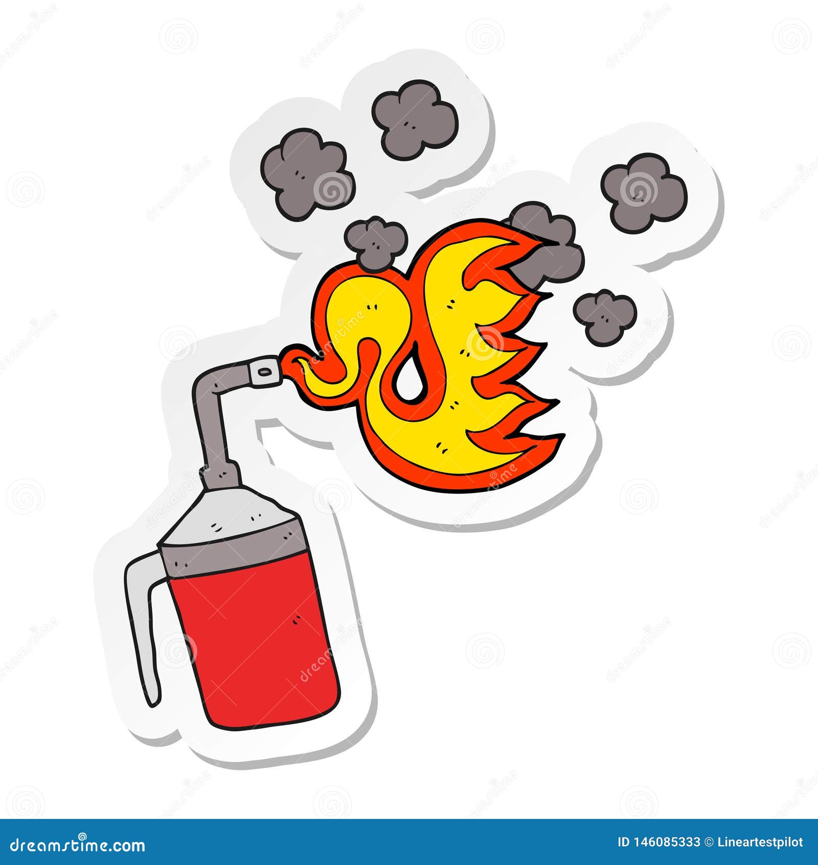 Sticker Of A Cartoon Blow Torch Stock Vector - Illustration of freehand ...