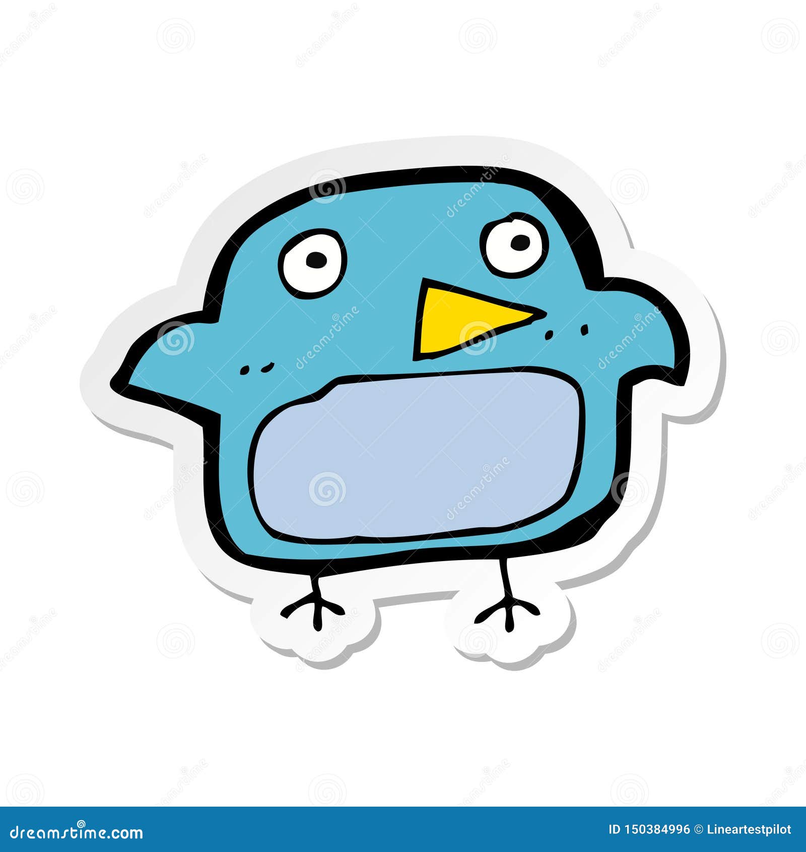 Sticker of a Cartoon Bluebird Stock Vector - Illustration of sticker ...