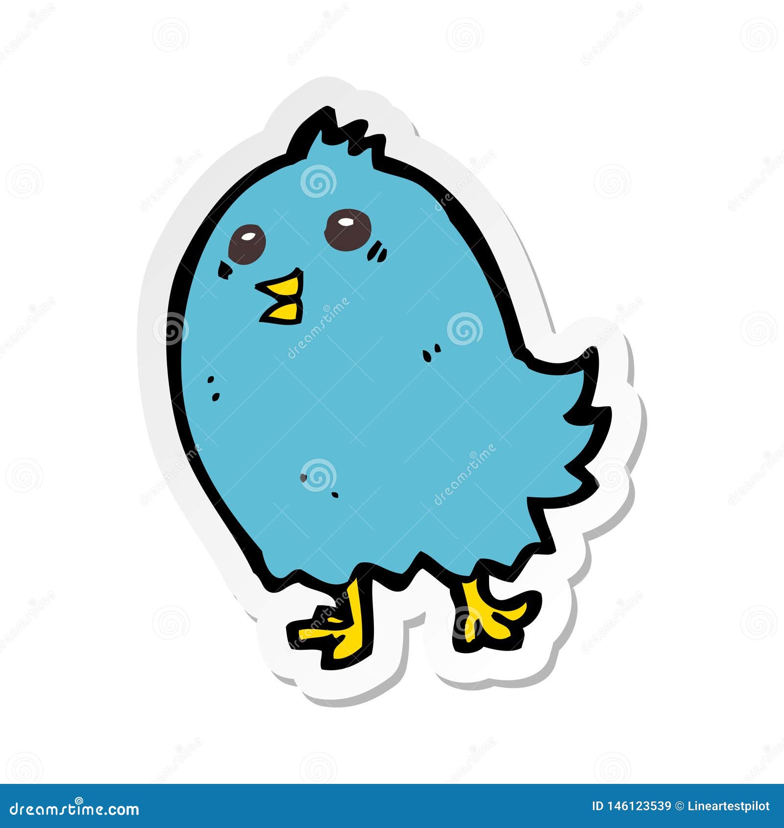 Sticker of a Cartoon Bluebird Stock Vector - Illustration of character ...