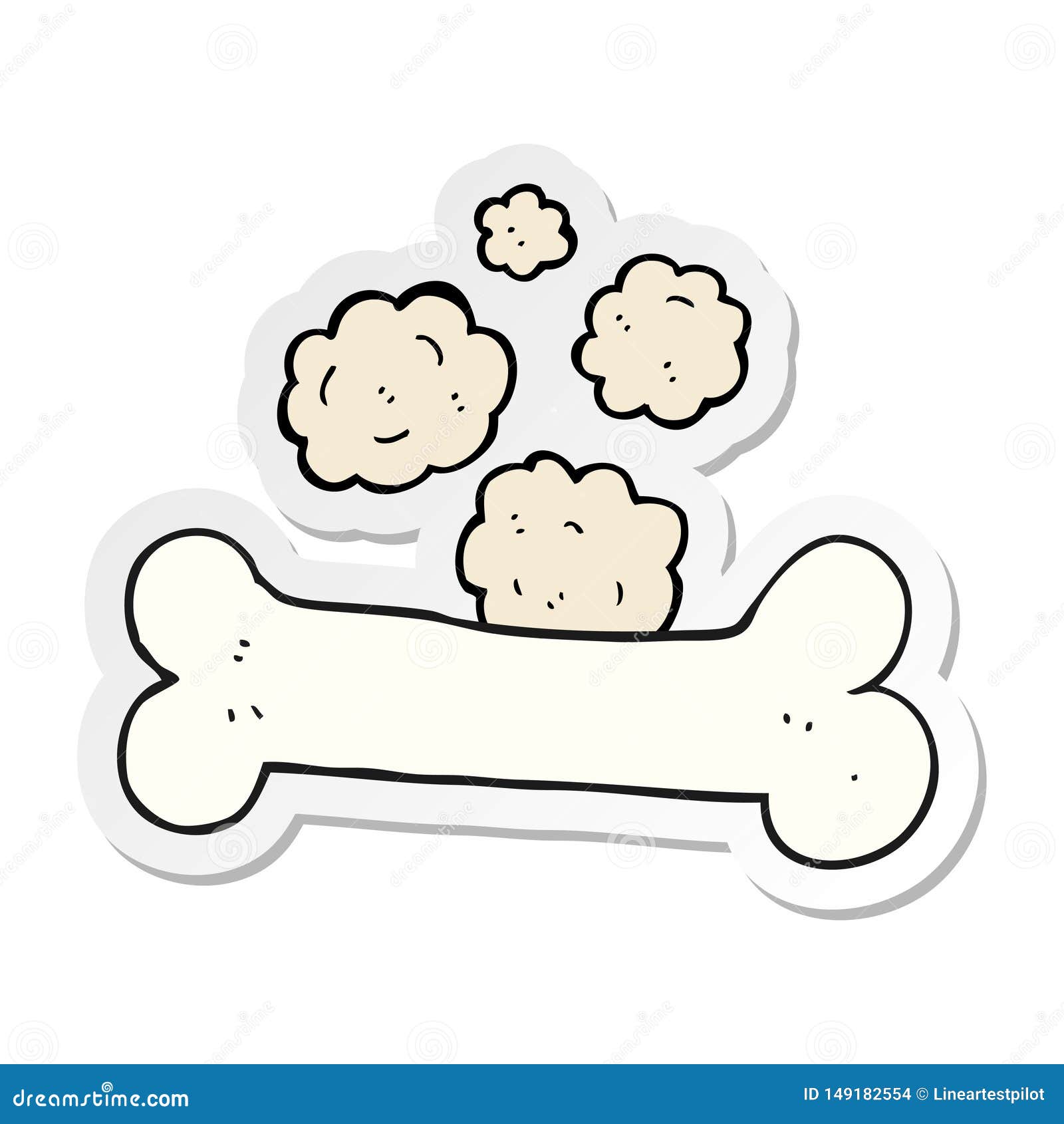 Sticker of a cartoon bone stock vector. Illustration of cartoon - 149182554