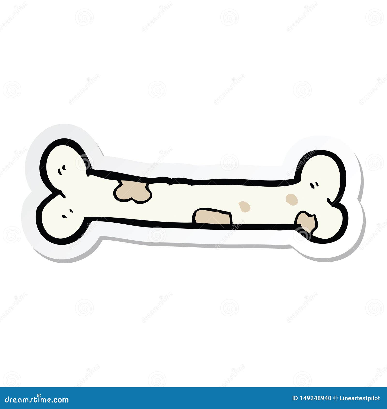 Sticker of a cartoon bone stock vector. Illustration of cartoon - 149248940