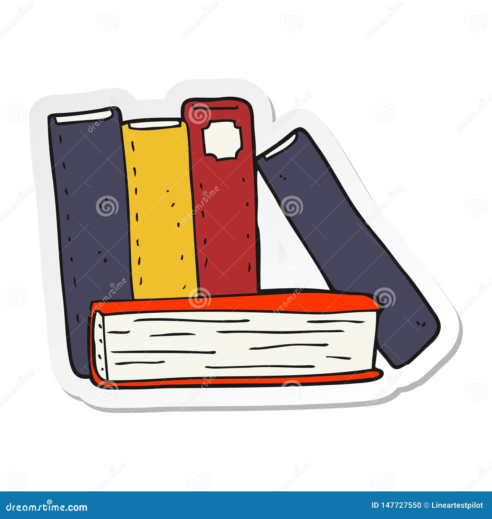 Sticker of a cartoon books stock vector. Illustration of funny - 147727550