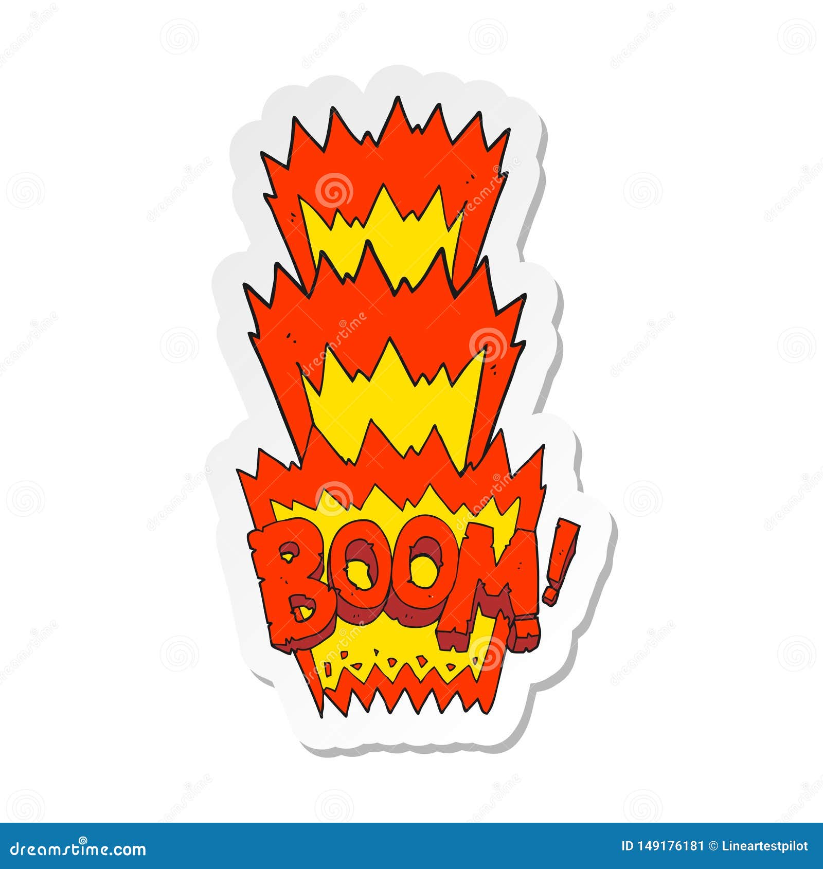 Sticker of a Cartoon Boom Symbol Stock Vector - Illustration of clip ...