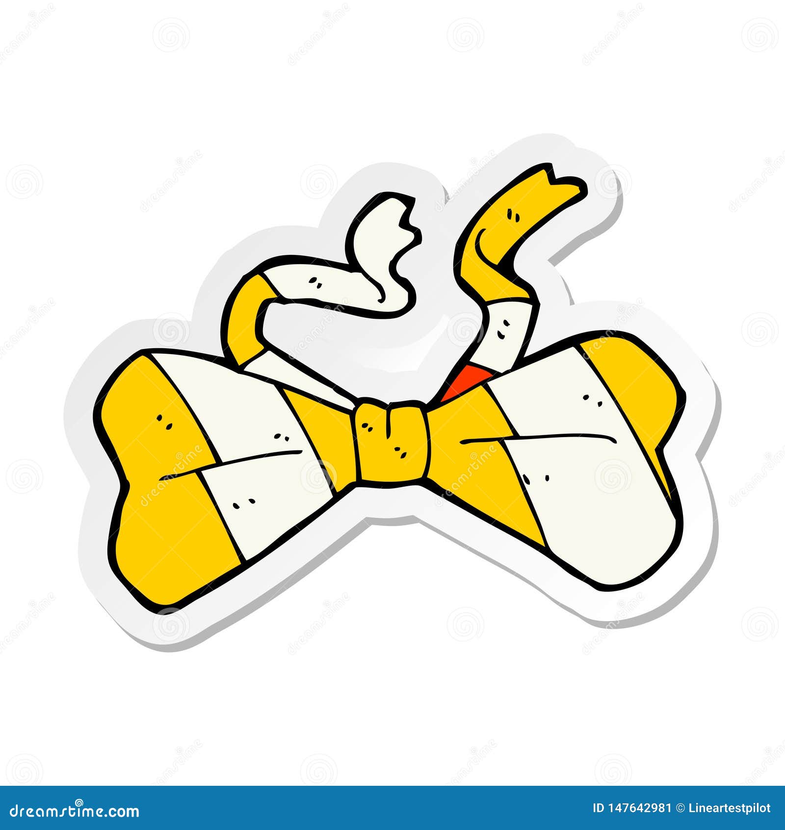 Sticker of a Cartoon Bow Tie Stock Vector - Illustration of cheerful ...