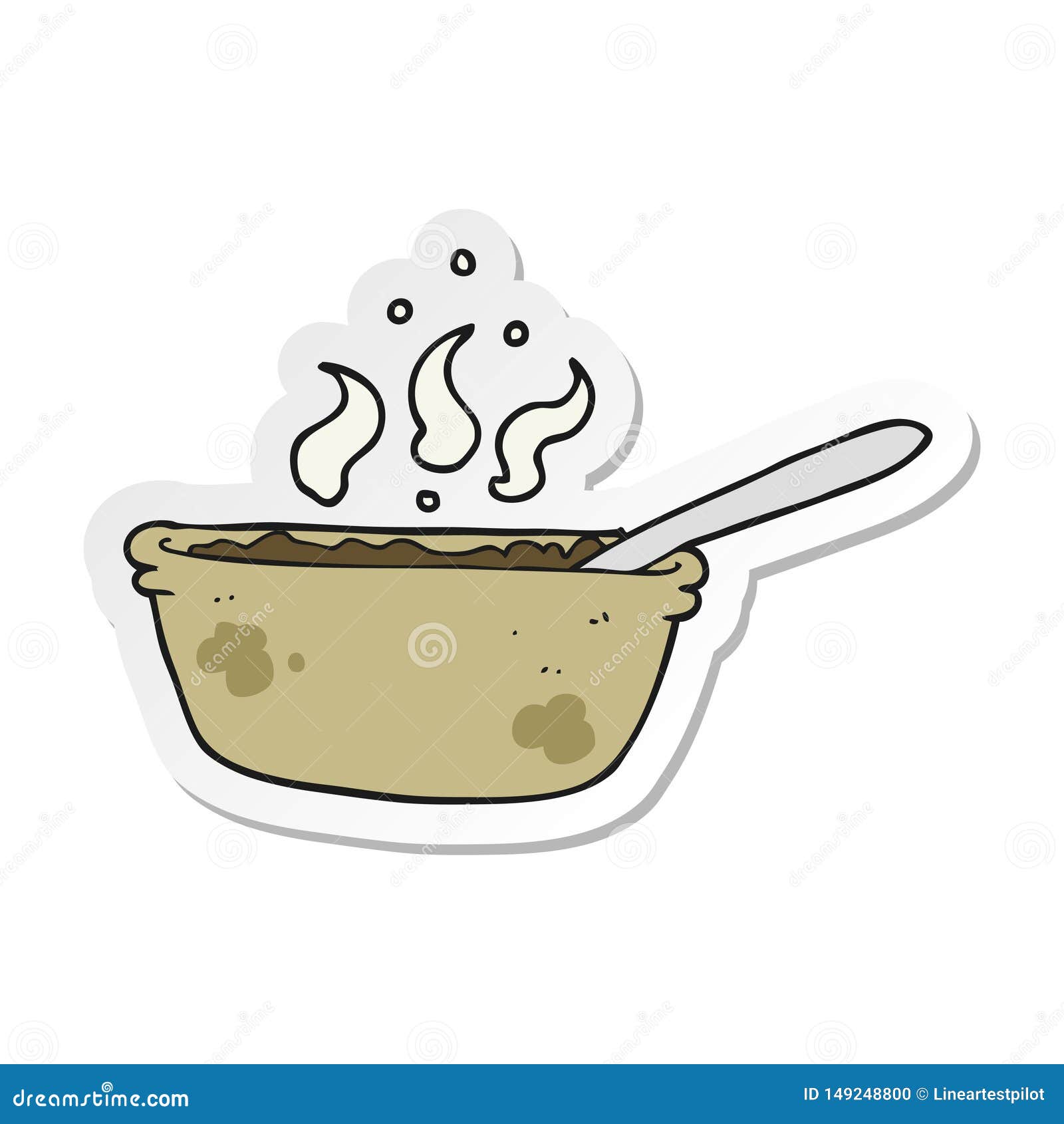 Sticker of a Cartoon Bowl of Stew Stock Vector - Illustration of icon ...