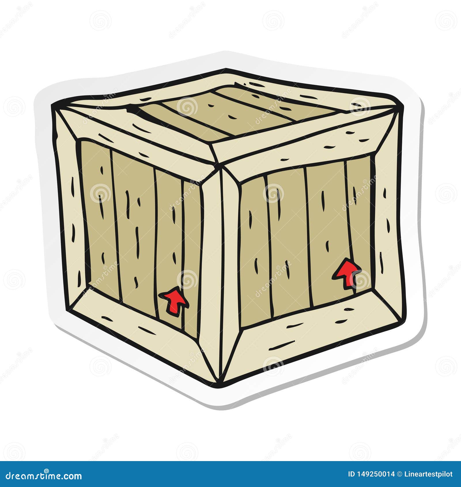 Sticker of a cartoon box stock vector. Illustration of traditional ...