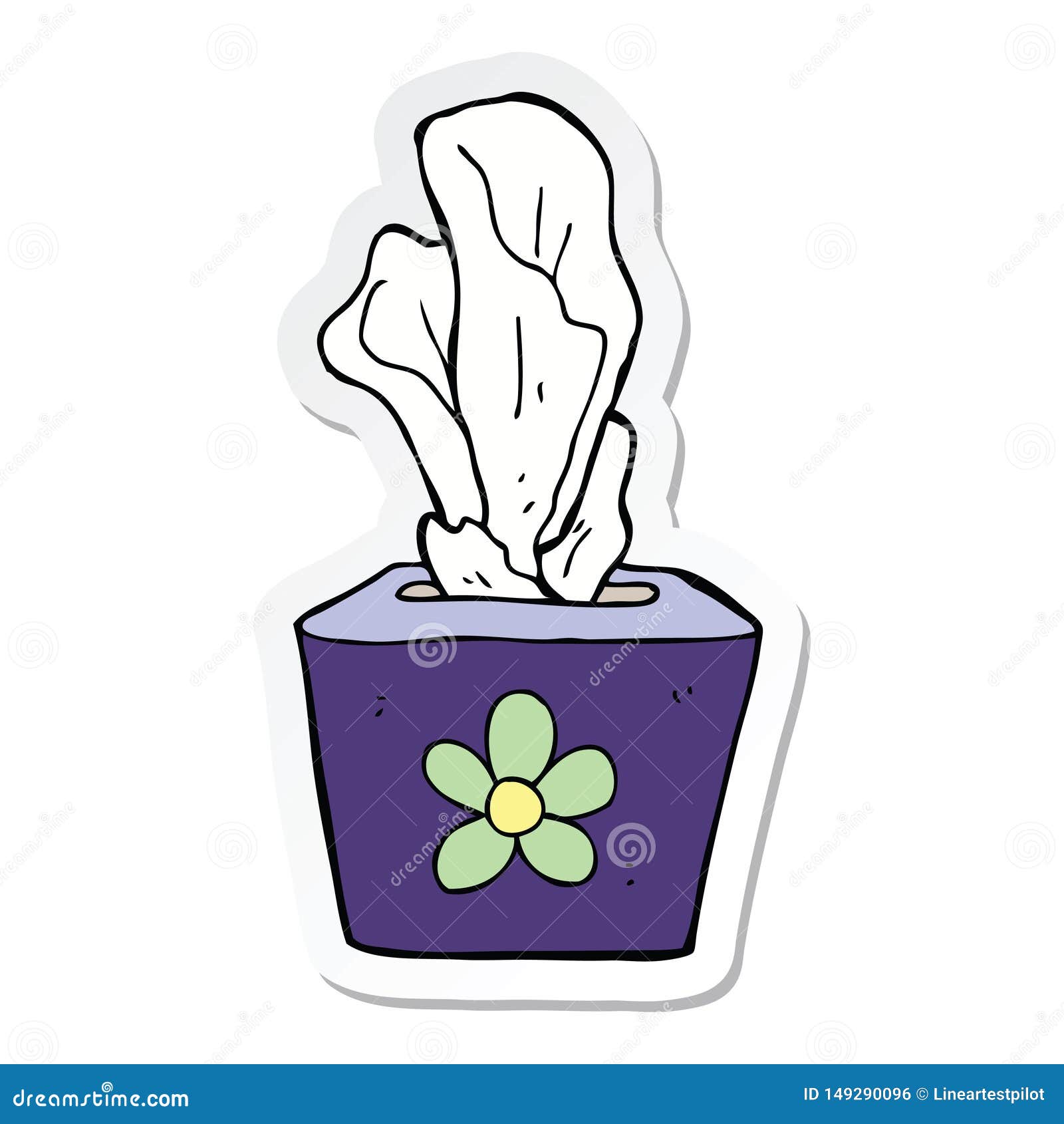Sticker of a Cartoon Box of Tissues Stock Vector - Illustration of ...