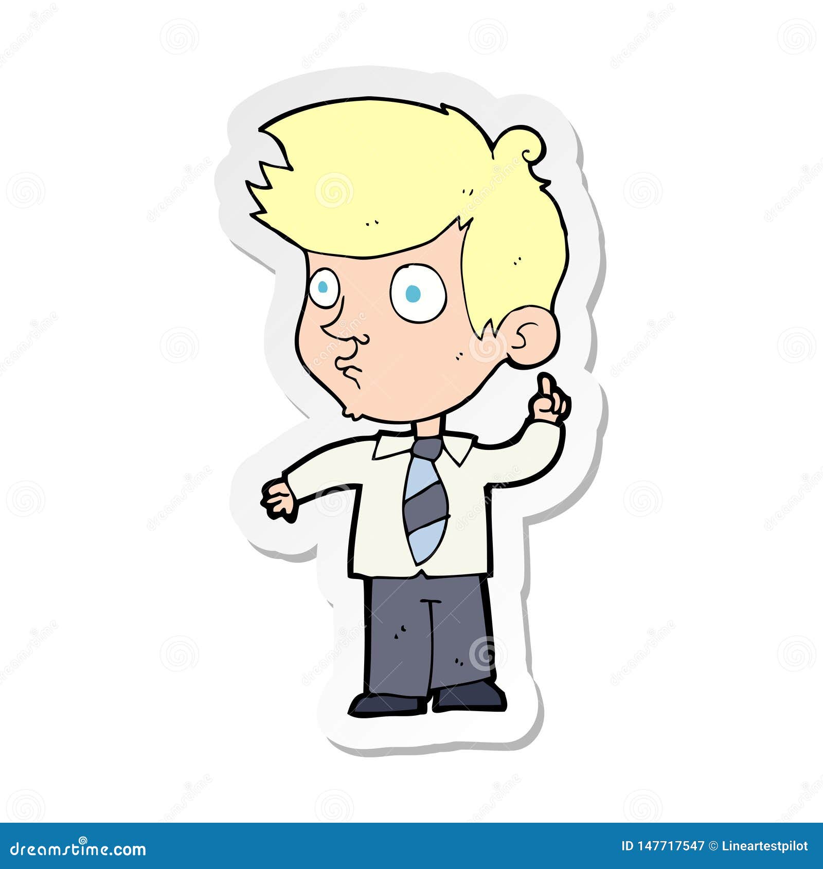 Sticker of a Cartoon Boy Asking Question Stock Vector - Illustration of ...
