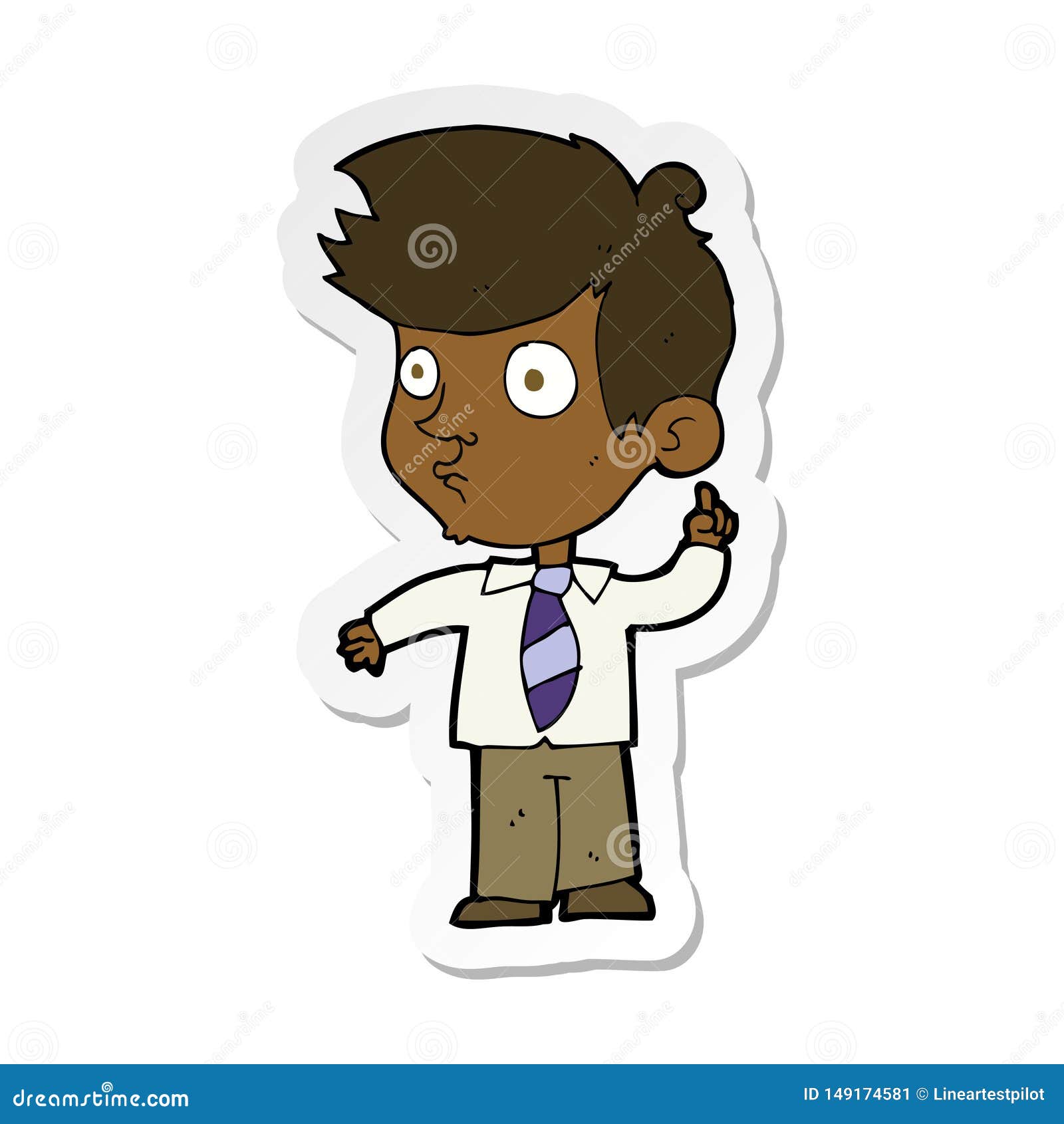 Sticker of a Cartoon Boy Asking Question Stock Vector - Illustration of ...