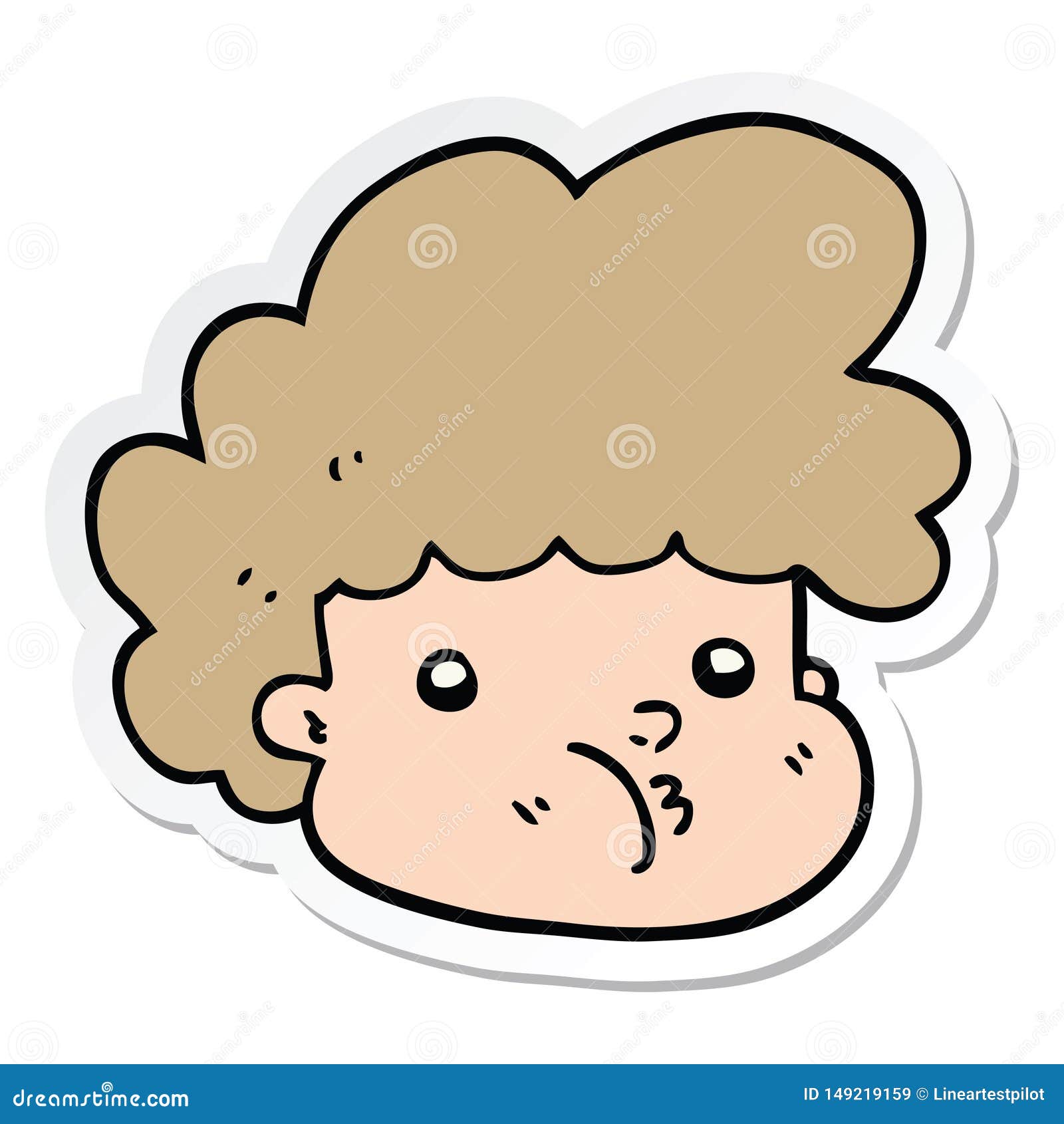 Sticker of a cartoon boy stock vector. Illustration of people - 149219159